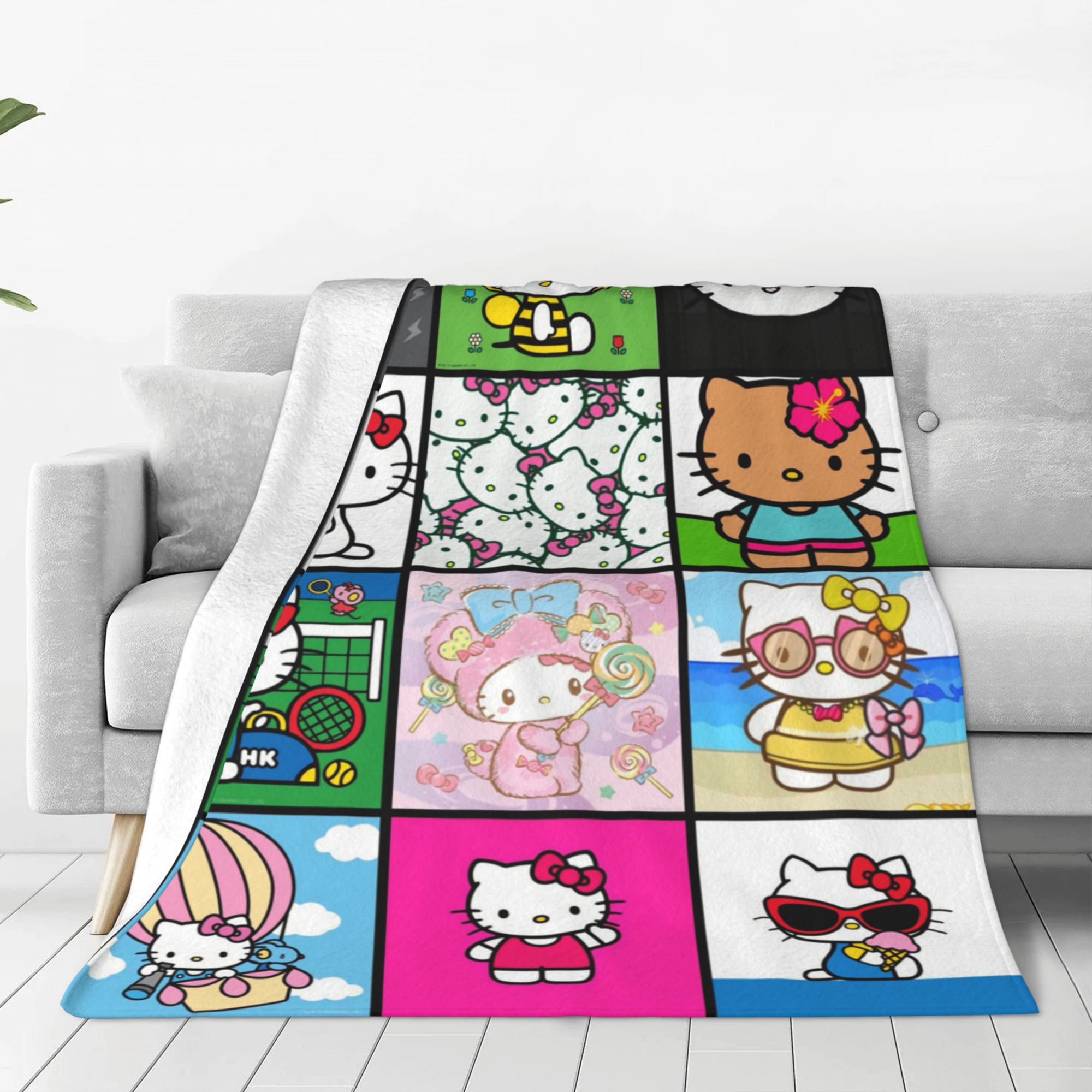 Hello Kitty Throw Blanket Soft Plush Travel Blanket For Bedroom Living ...