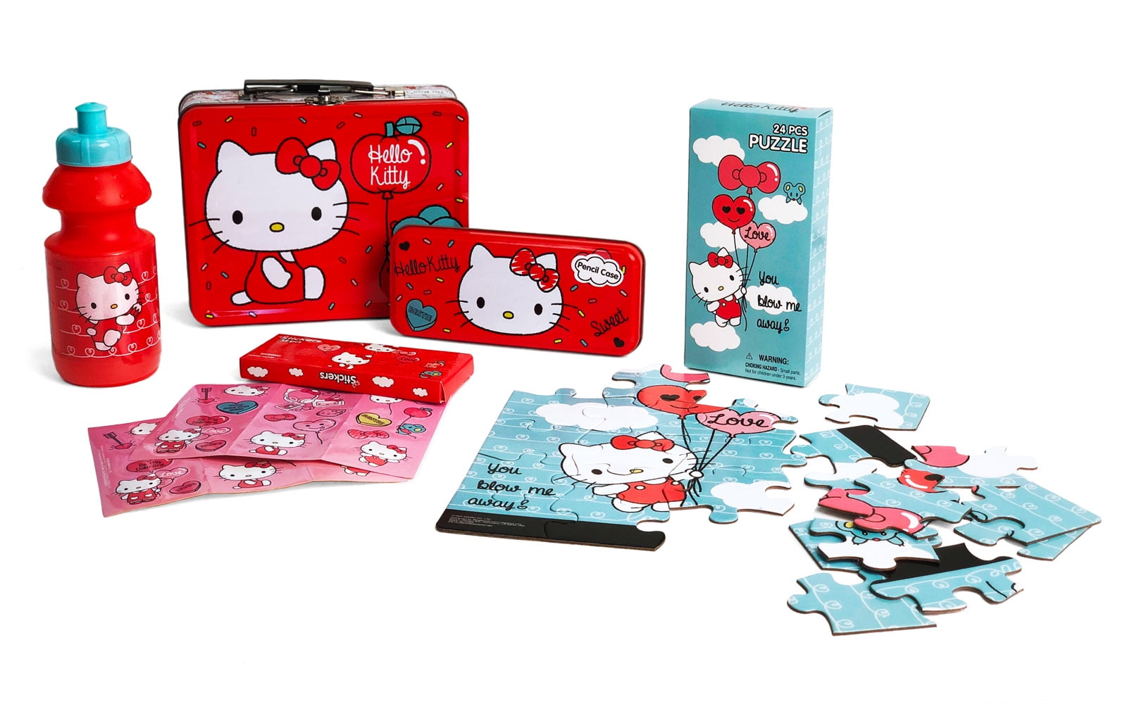 Hello Kitty Tin Box Gift Set for Kids - Tin Box, Tin Pencil Case, Water ...