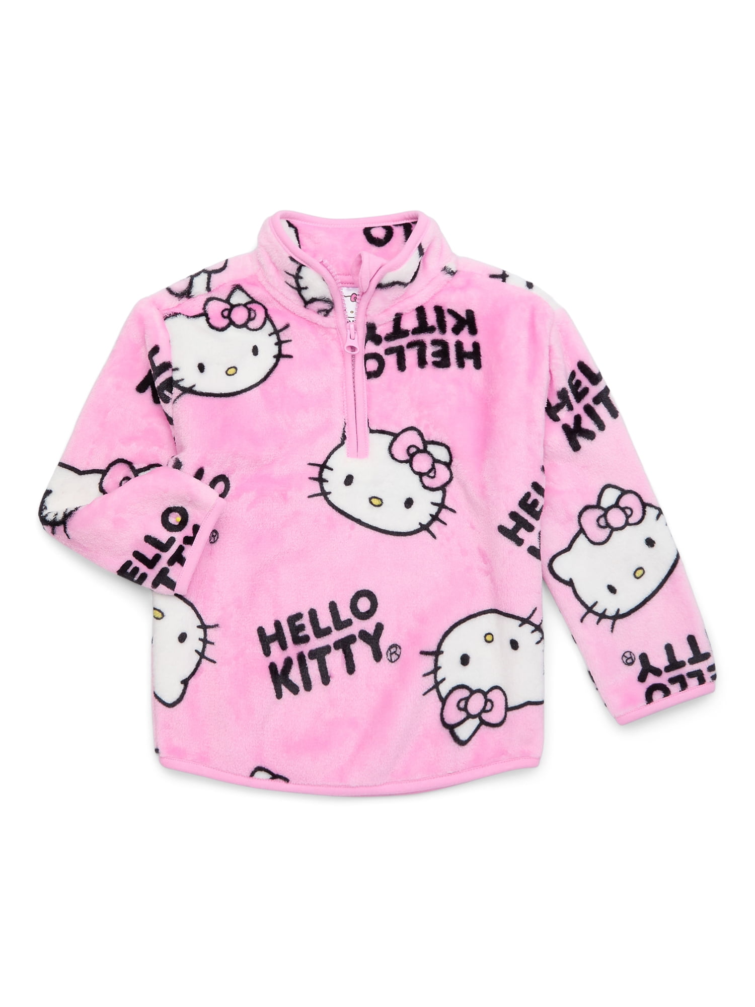 Hello Kitty Toddler Girls Quarter Zip Plush Pullover, Sizes 2T-5T ...