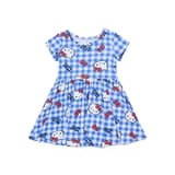 Hello Kitty Toddler Girl Allover Print Dress with Short Sleeves, Sizes ...