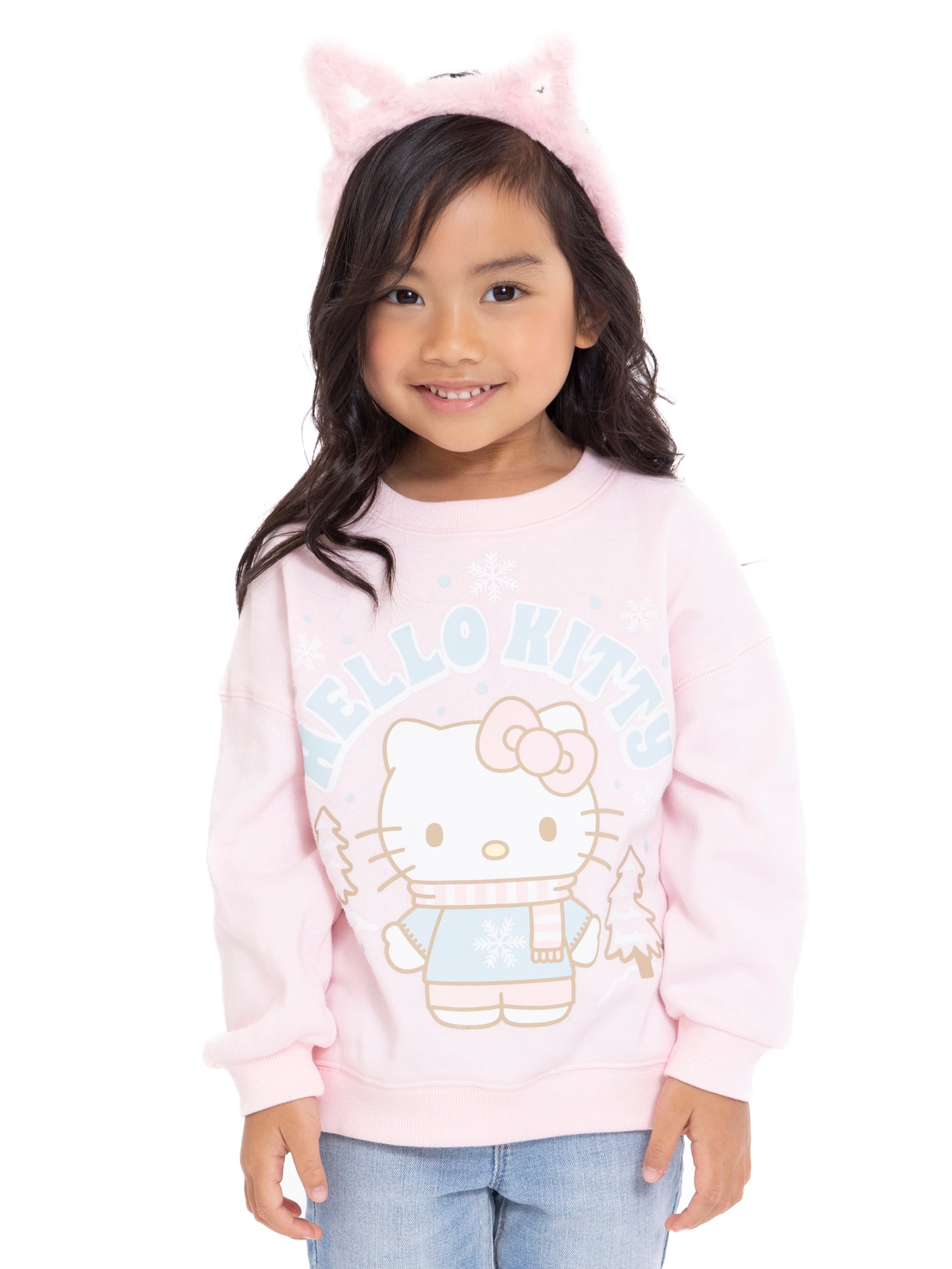 Hello Kitty Toddler Girls Holiday Crewneck Sweatshirt, Sizes 12M-5T ...