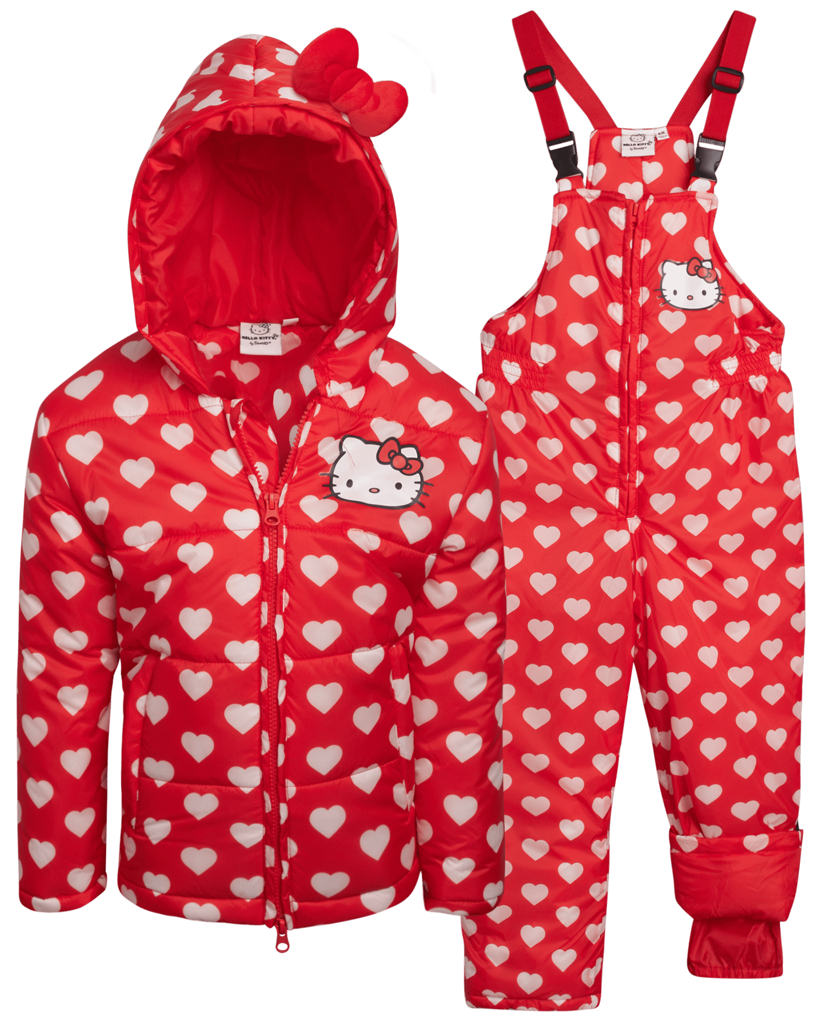 Hello Kitty Little Girls' Ski Set - 2 Piece Ski Jacket and Snow Bib ...