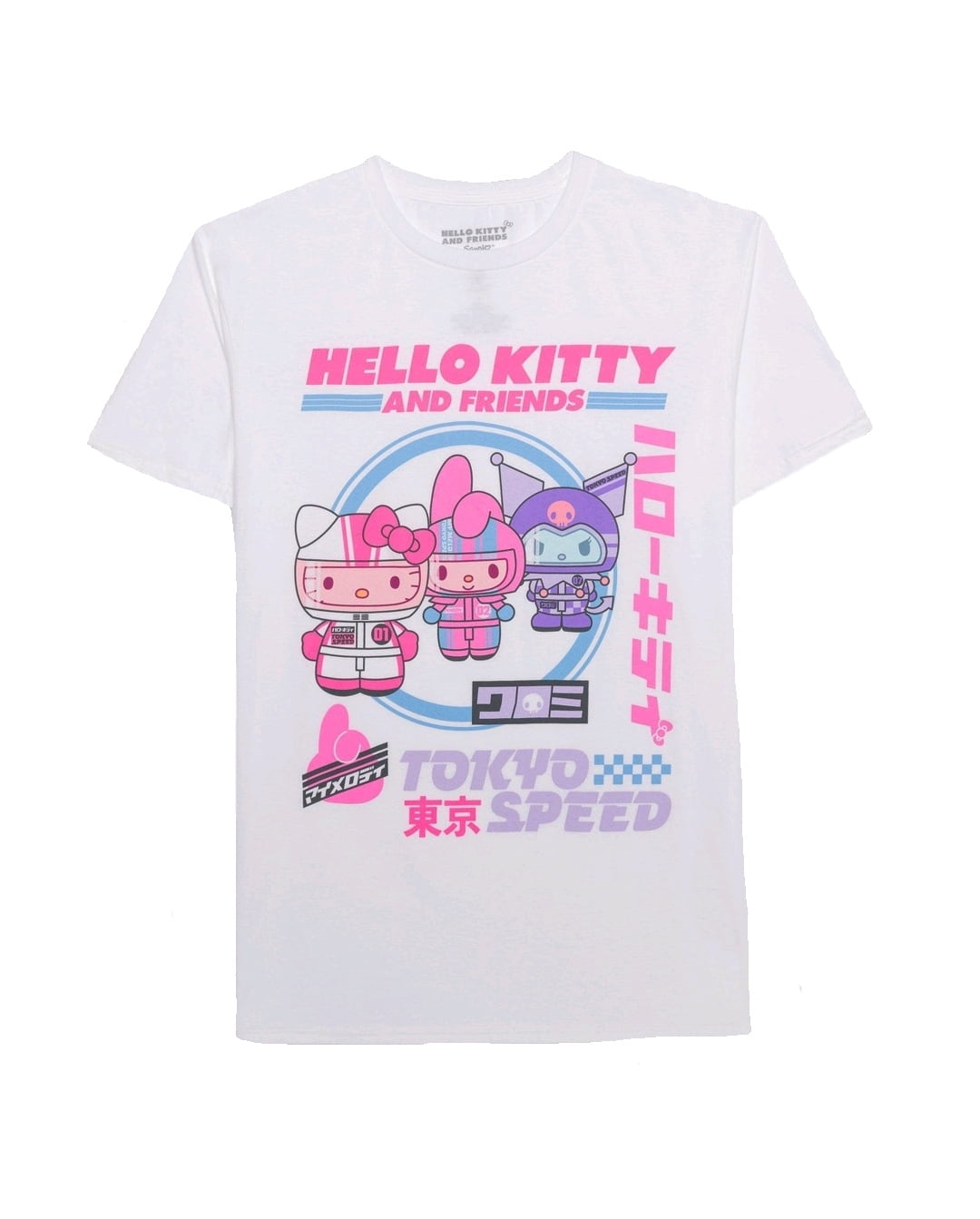 Hello Kitty Tokyo Speed White Graphic T-Shirt - XL - Walmart.com
