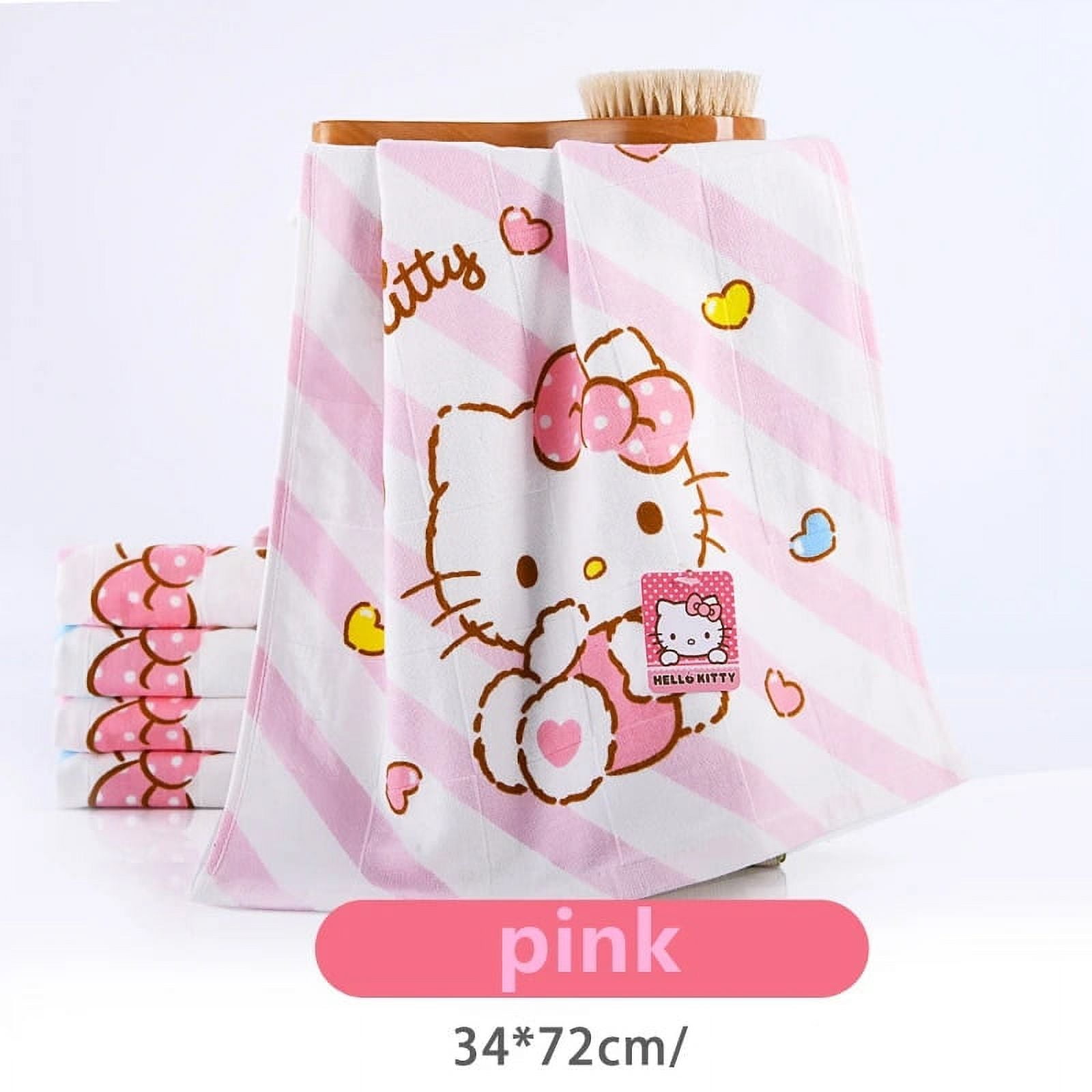 Hello Kitty Towel Sanrio Kawaii Pure Cotton Rectangular Absorbent ...