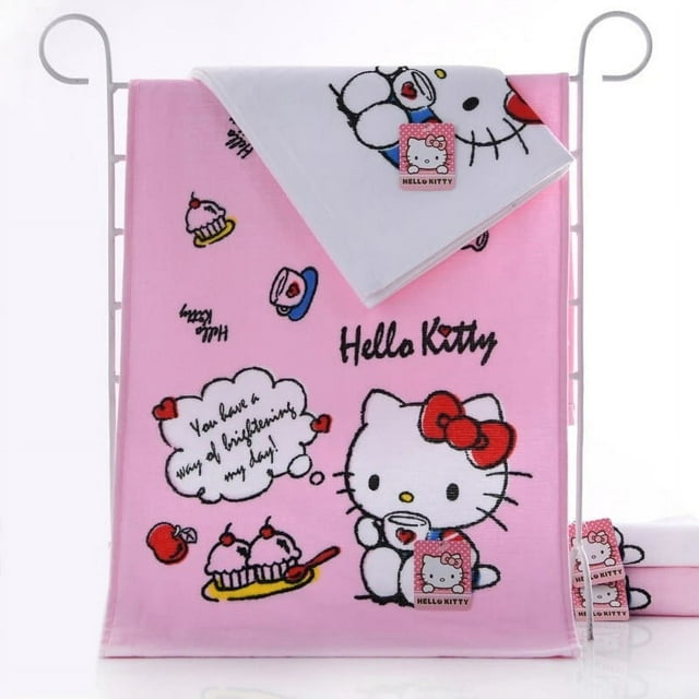 Hello Kitty Towel Sanrio Kawaii Pure Cotton Rectangular Absorbent ...