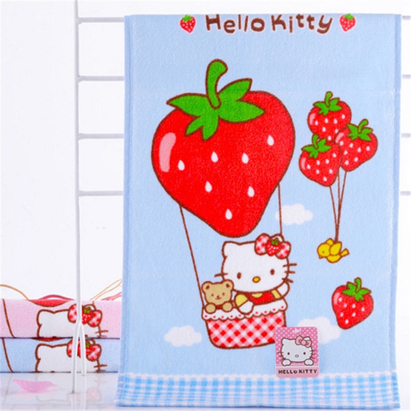 Hello Kitty Towel Sanrio Kawaii Pure Cotton Rectangular Absorbent ...