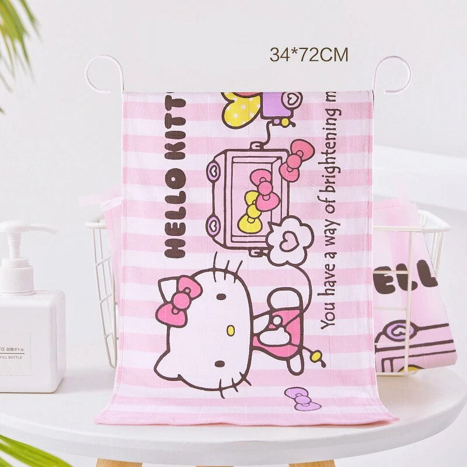 Hello Kitty Towel Sanrio Kawaii Pure Cotton Rectangular Absorbent ...