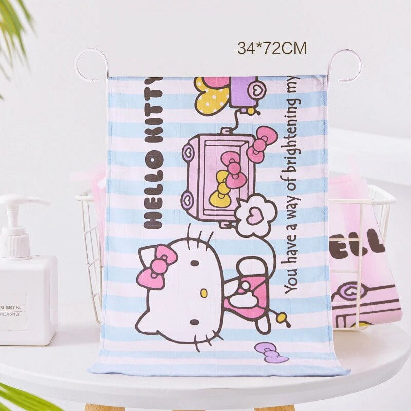 Hello Kitty Towel Sanrio Kawaii Pure Cotton Rectangular Absorbent ...