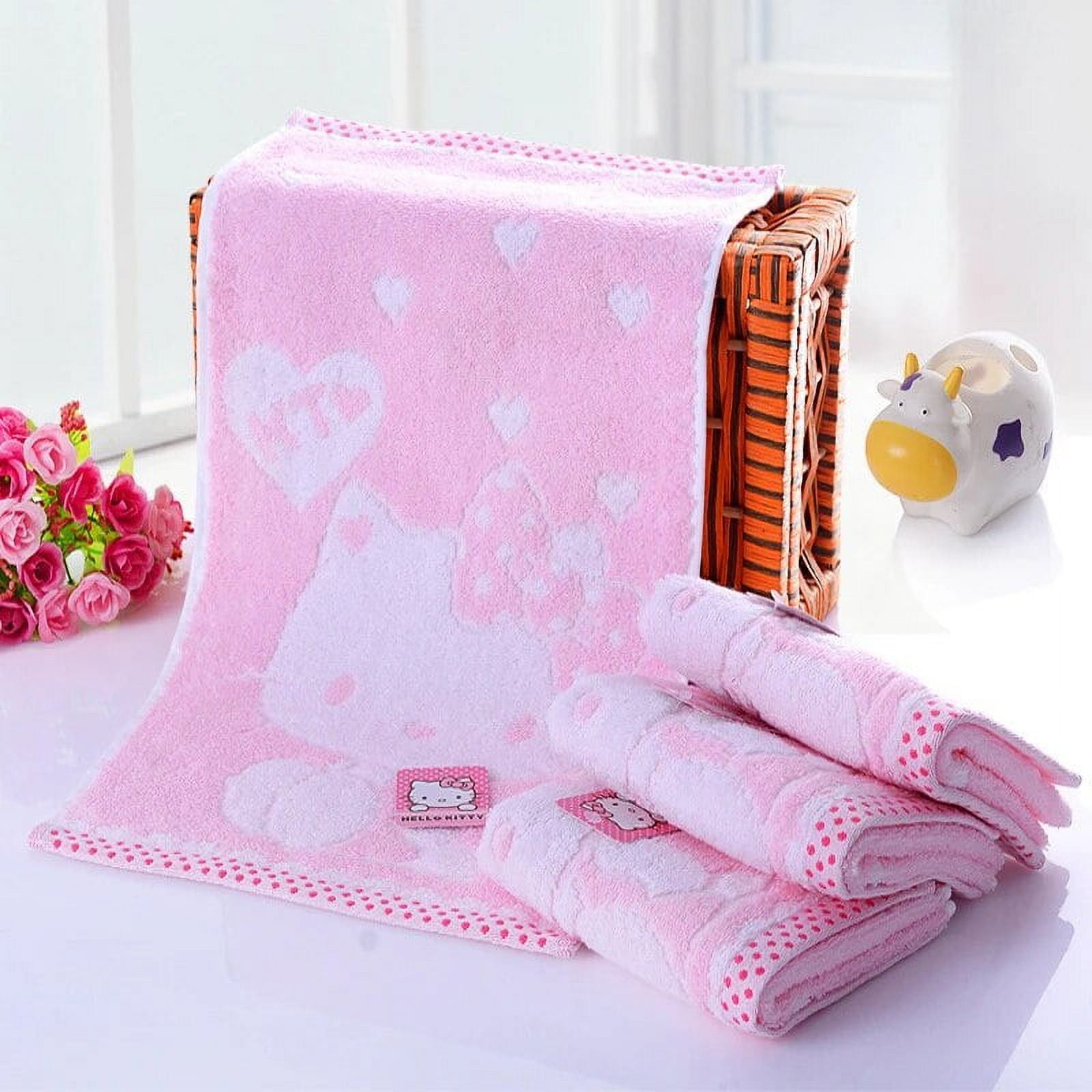 Hello Kitty Towel Sanrio Kawaii Pure Cotton Rectangular Absorbent ...