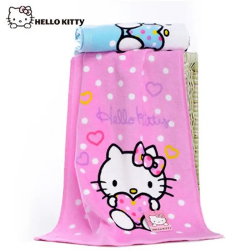 Hello Kitty Towel Sanrio Kawaii Pure Cotton Rectangular Absorbent ...