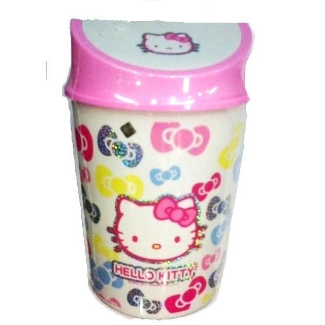Hello Kitty Trash Can 13" Tall Color Bows with Sparkle Face - Walmart.com