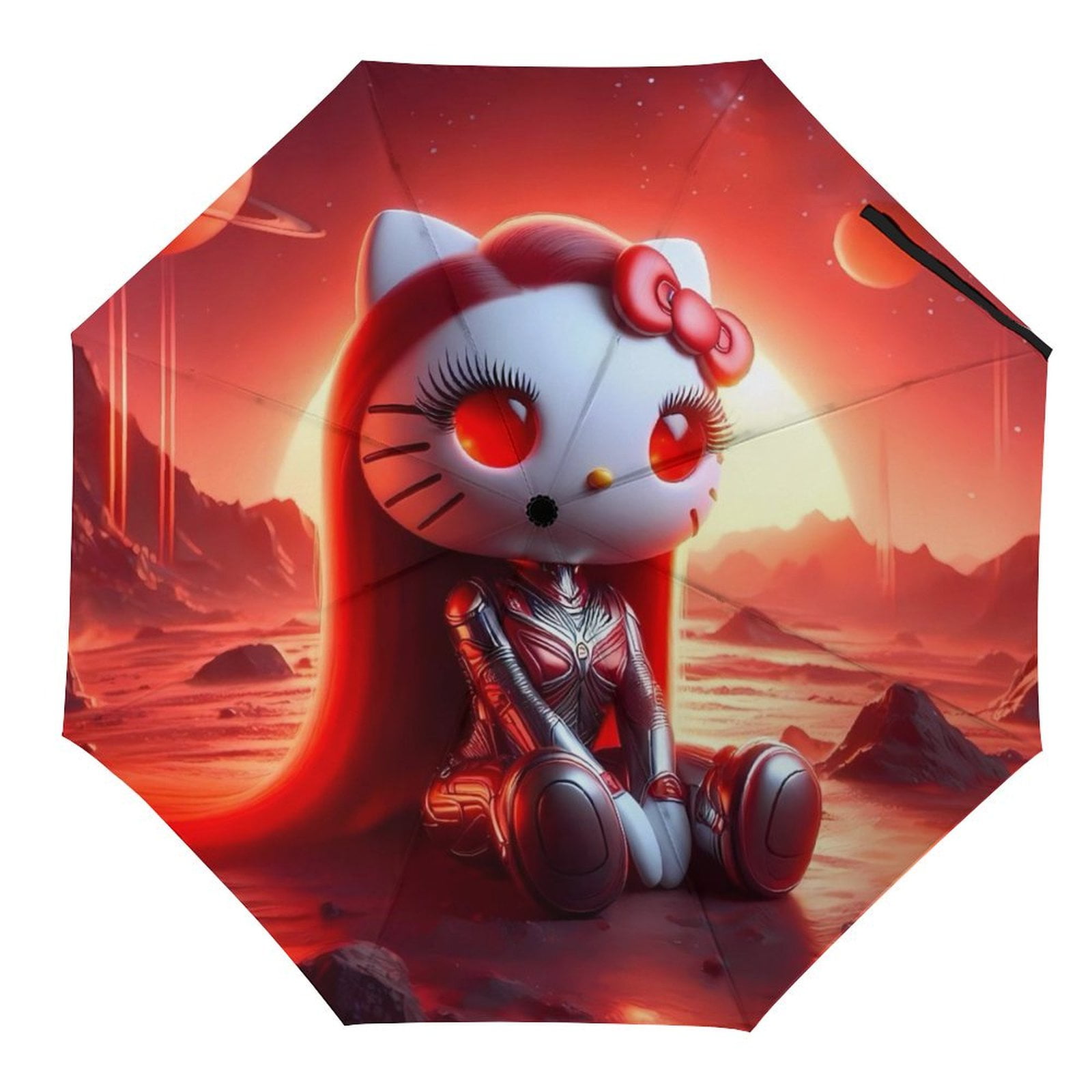 Hello-Kitty Umbrella for Adults Teens Kids, Lightweight Windproof Anti ...