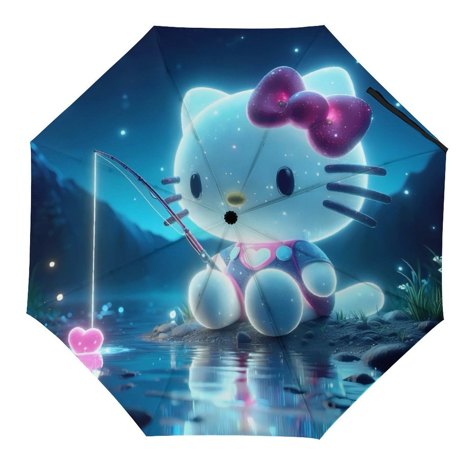 Hello-Kitty Umbrella for Adults Teens Kids, Lightweight Windproof Anti ...