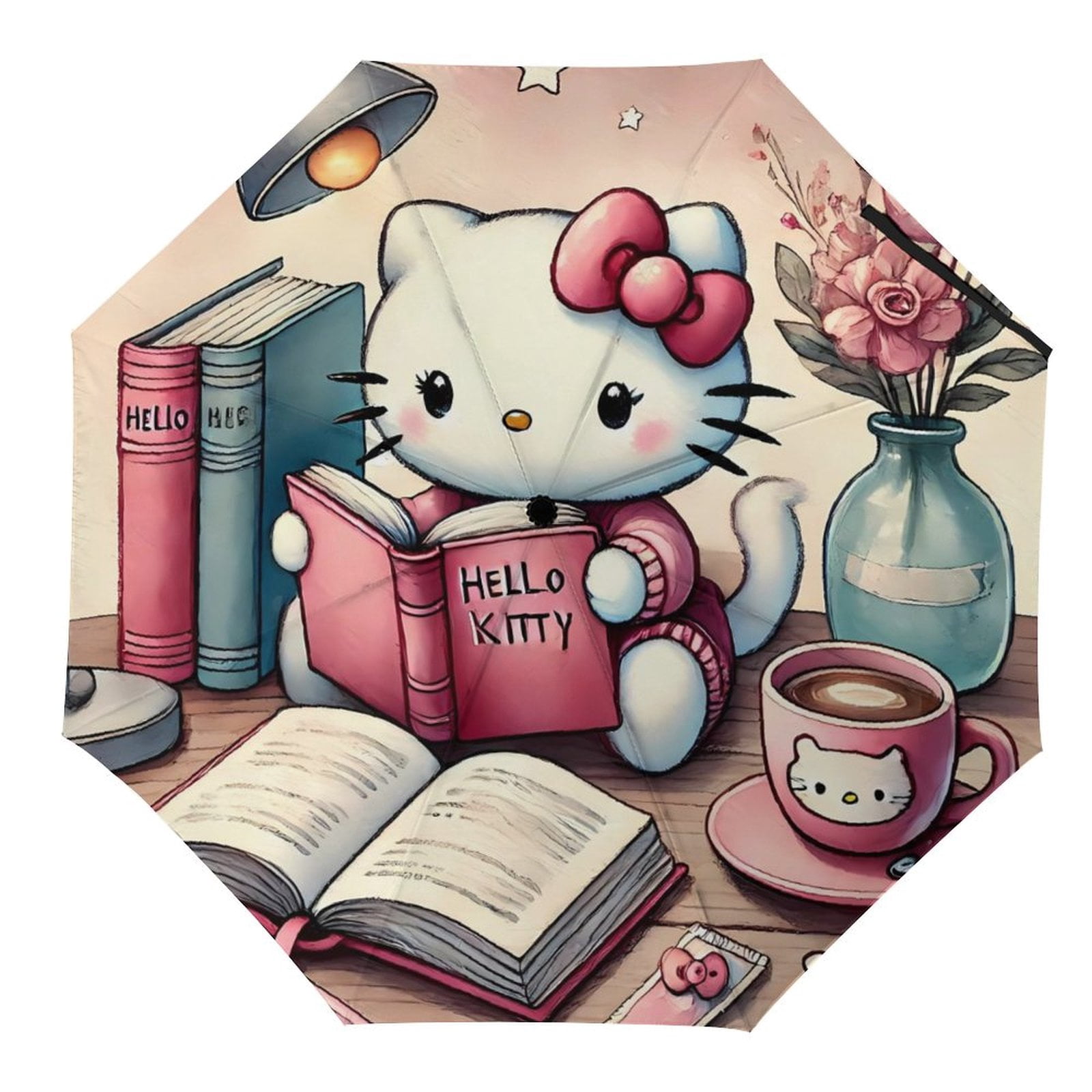 Hello-Kitty Umbrella for Adults Teens Kids, Lightweight Windproof Anti ...