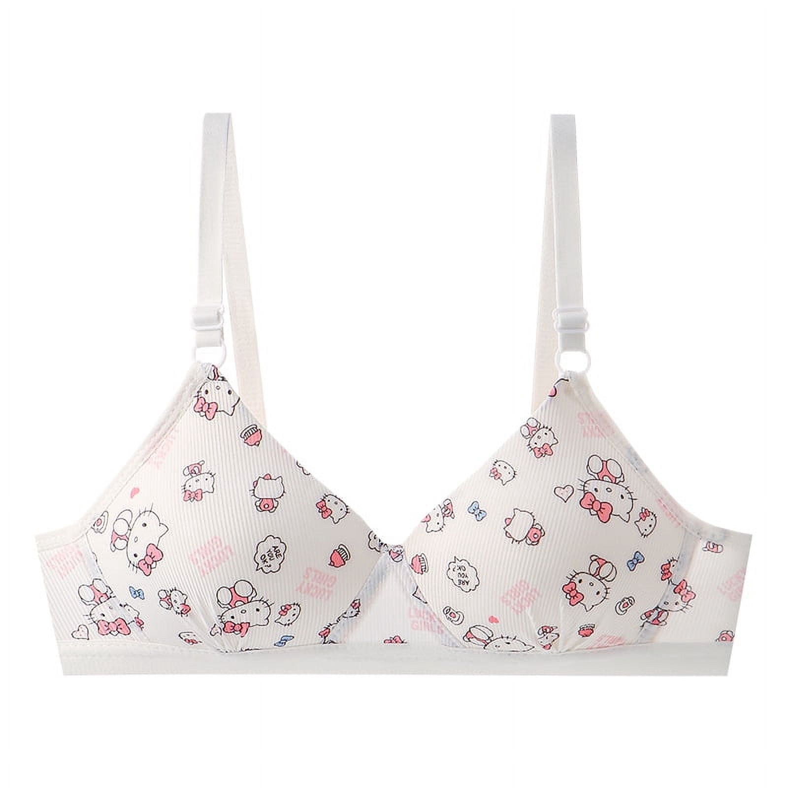 Hello Kitty Underwear Kawaii Cartoon Girls Sexy Bra No Wire Push Up ...