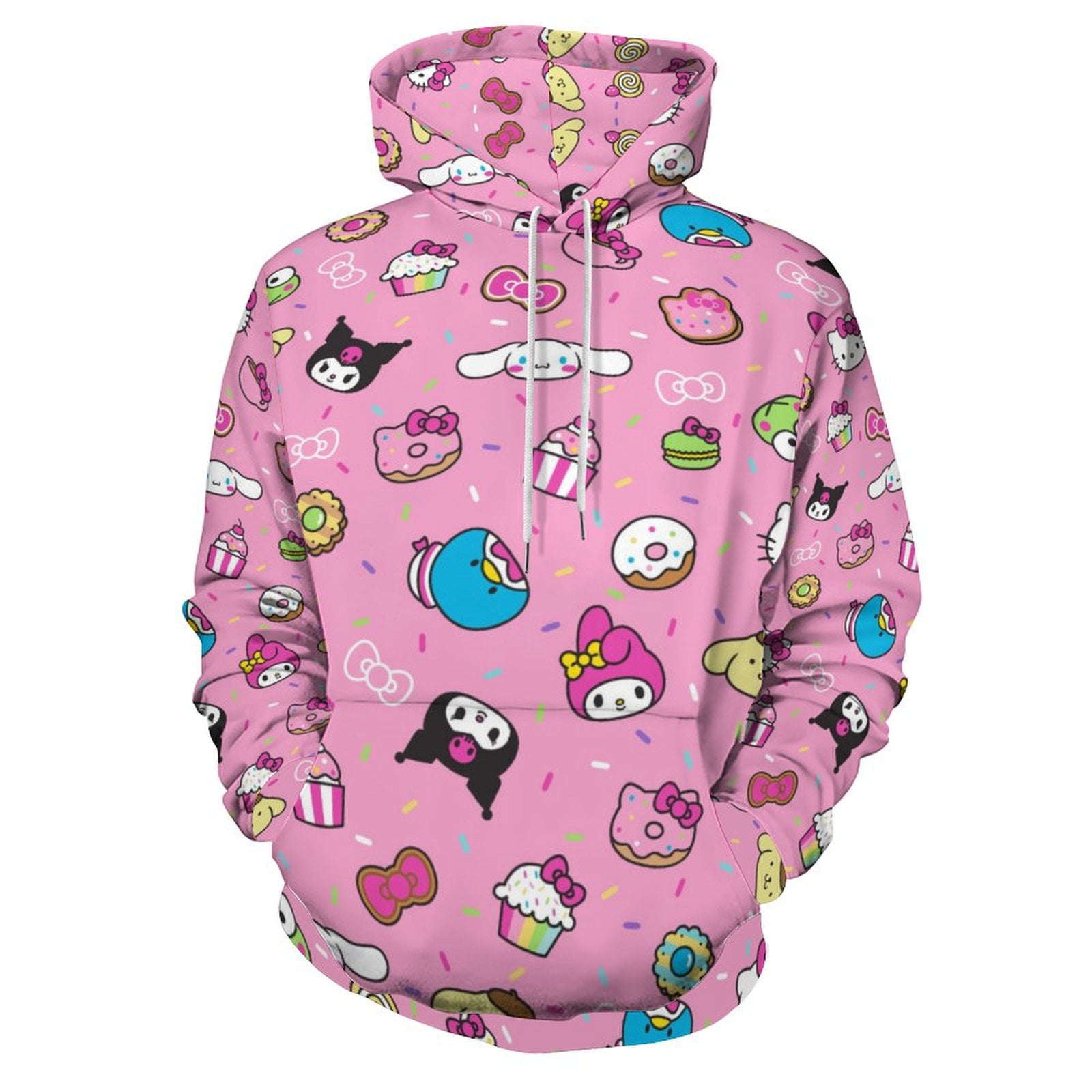 Hello Kitty Unisex Hoodies 3D Printed Pullover Hooded Sweatshirt with ...