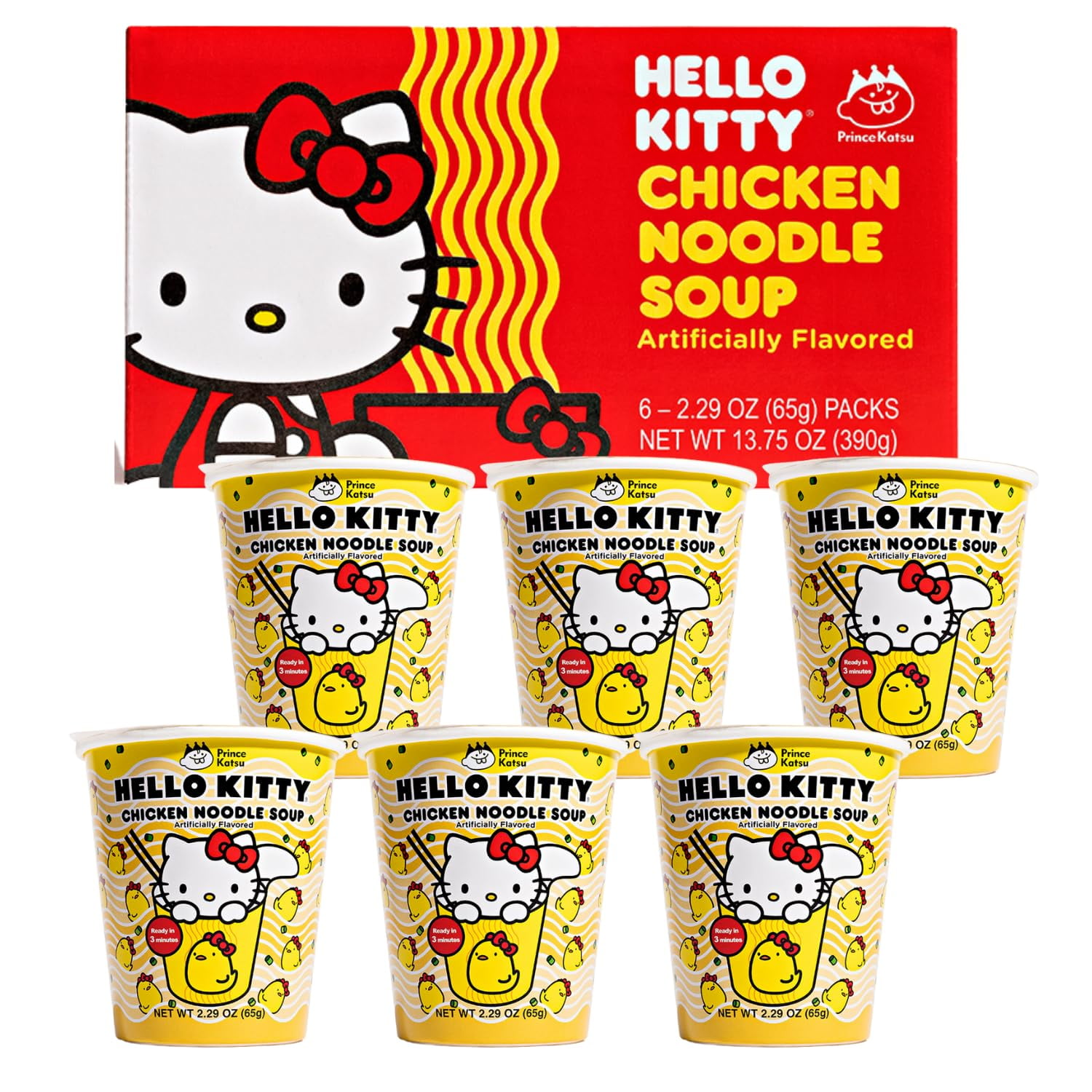 Hello Kitty Vegan Ramen SBF3 Noodle Cup | 6 Pack Chicken Flavor ...