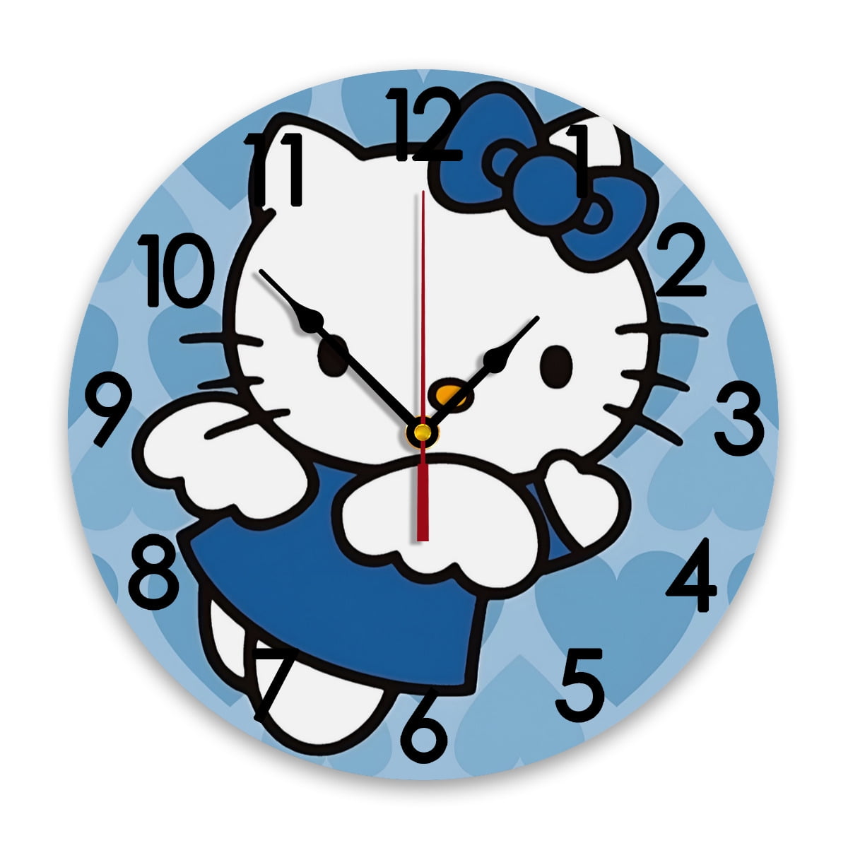 Hello Kitty Wall Clock Silent Non-Ticking 12" Premium Quartz Round Easy ...