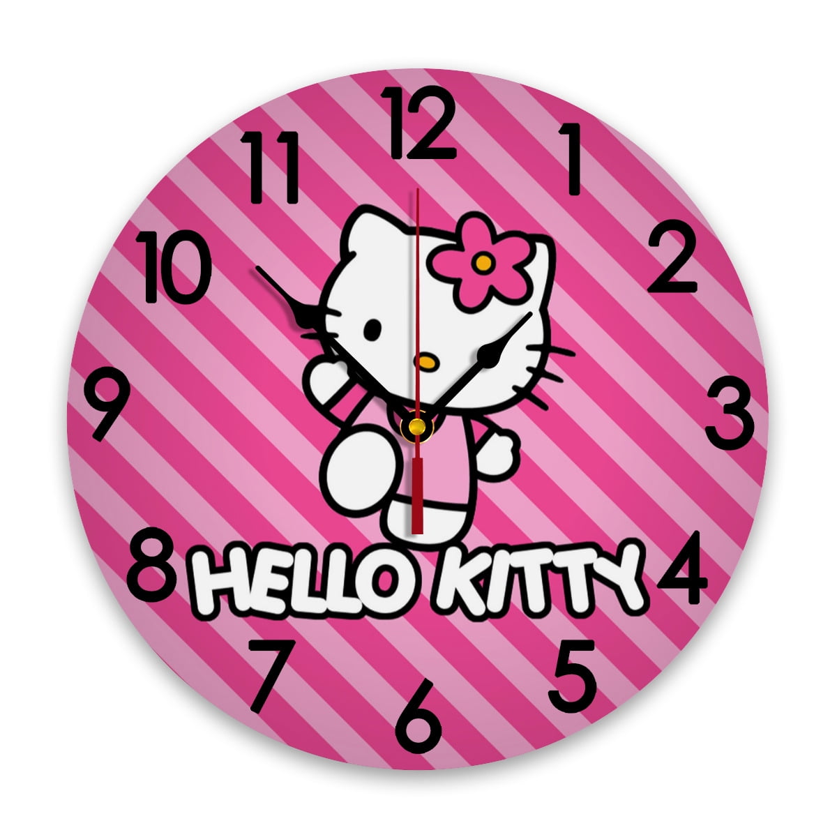 Hello Kitty Wall Clock Silent Non-Ticking 12" Premium Quartz Round Easy ...