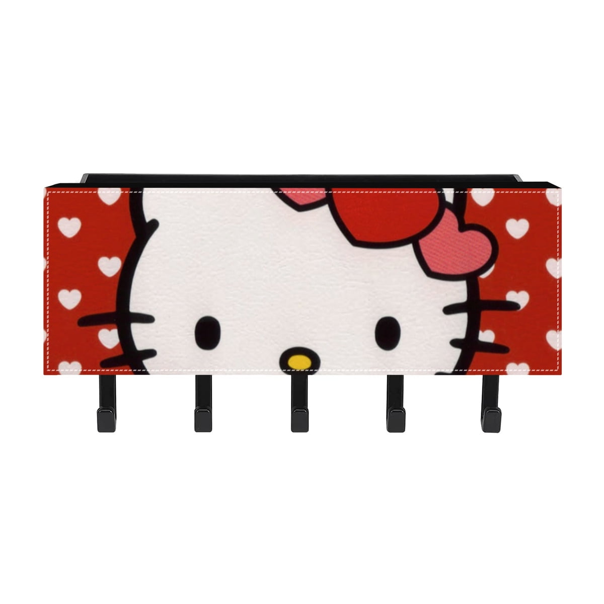 Hello Kitty Wall Key Holder, Farmhouse Wall Rack with 6 Hooks, Wall ...