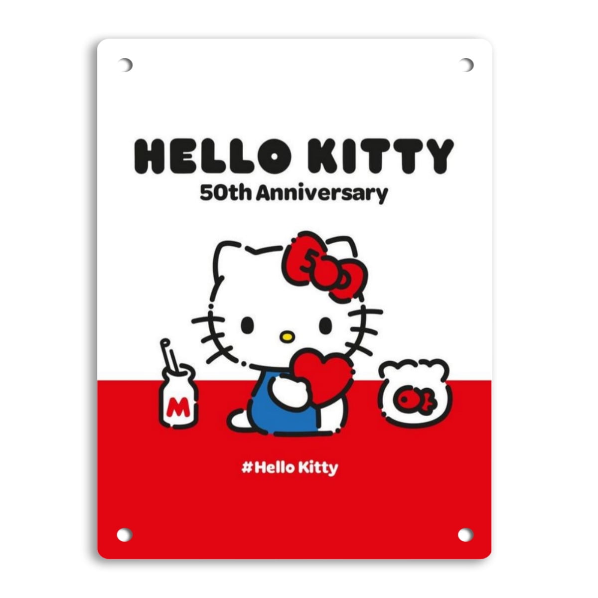 Hello Kitty Wall Sign - Cartoon Aluminum Poster 12 X 15 Inch Home Bar ...