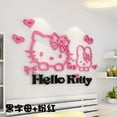 Hello Kitty Wall Sticker Cartoon Sanrio Acrylic Wall Stickers Bedroom ...