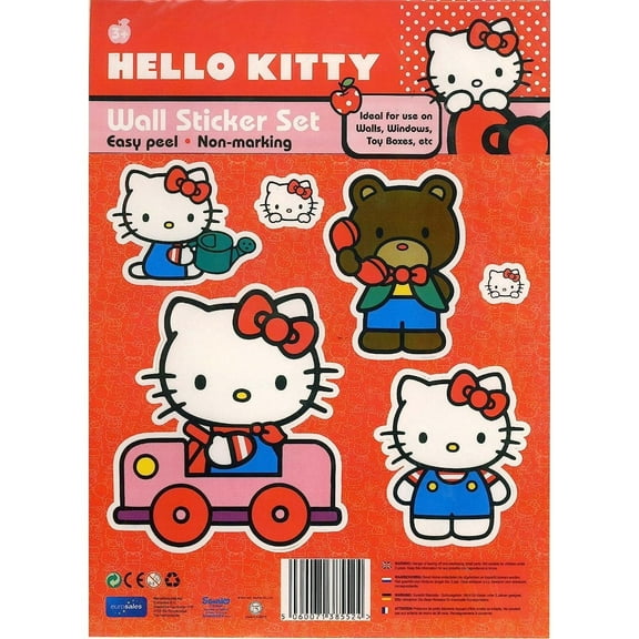 Sanrio Hello Kitty Wall Sticker, Removable Vinyl Decal for Kids Bedroom ...