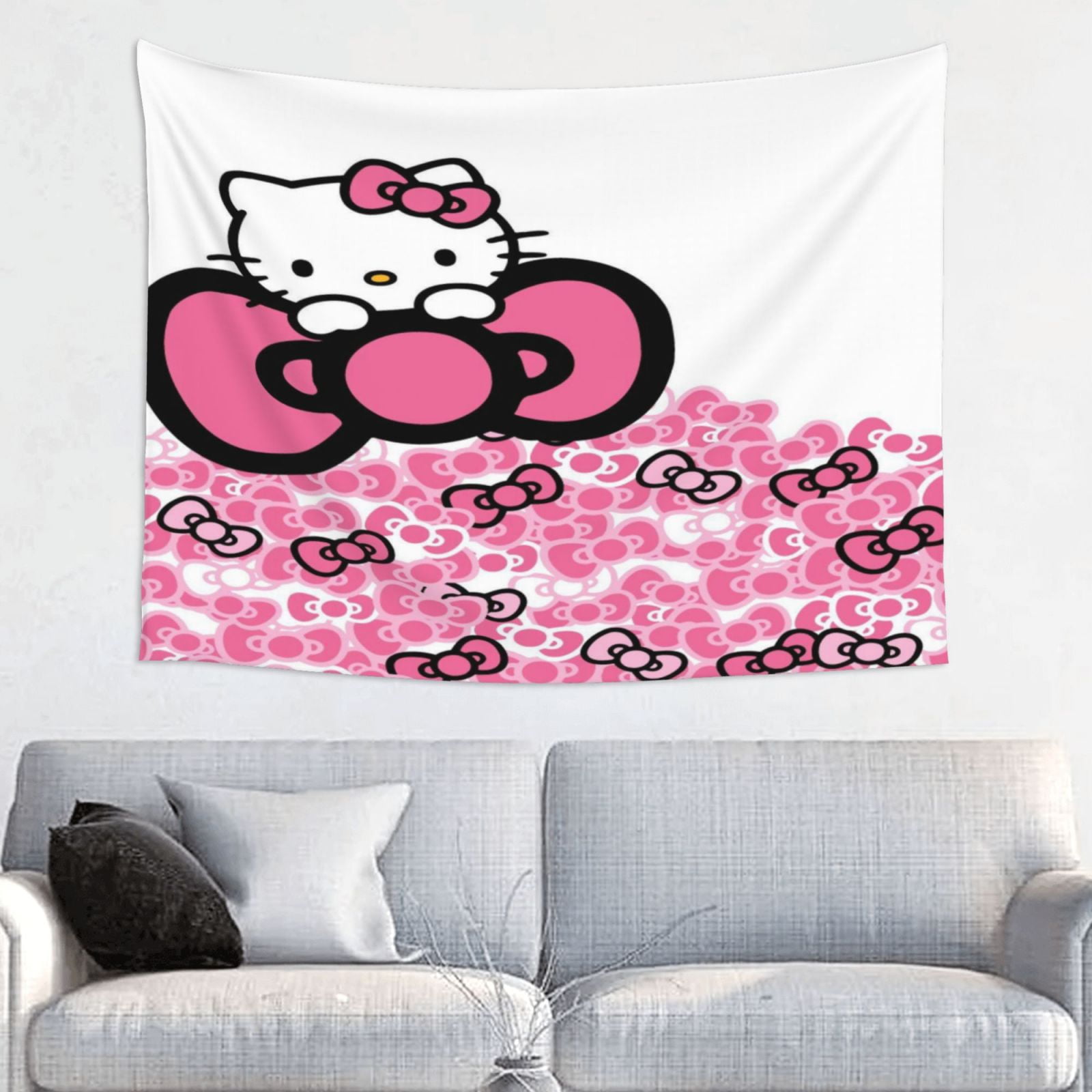 Hello Kitty Wall Tapestry Cartoon Poster for Bedroom Aesthetics Funny ...
