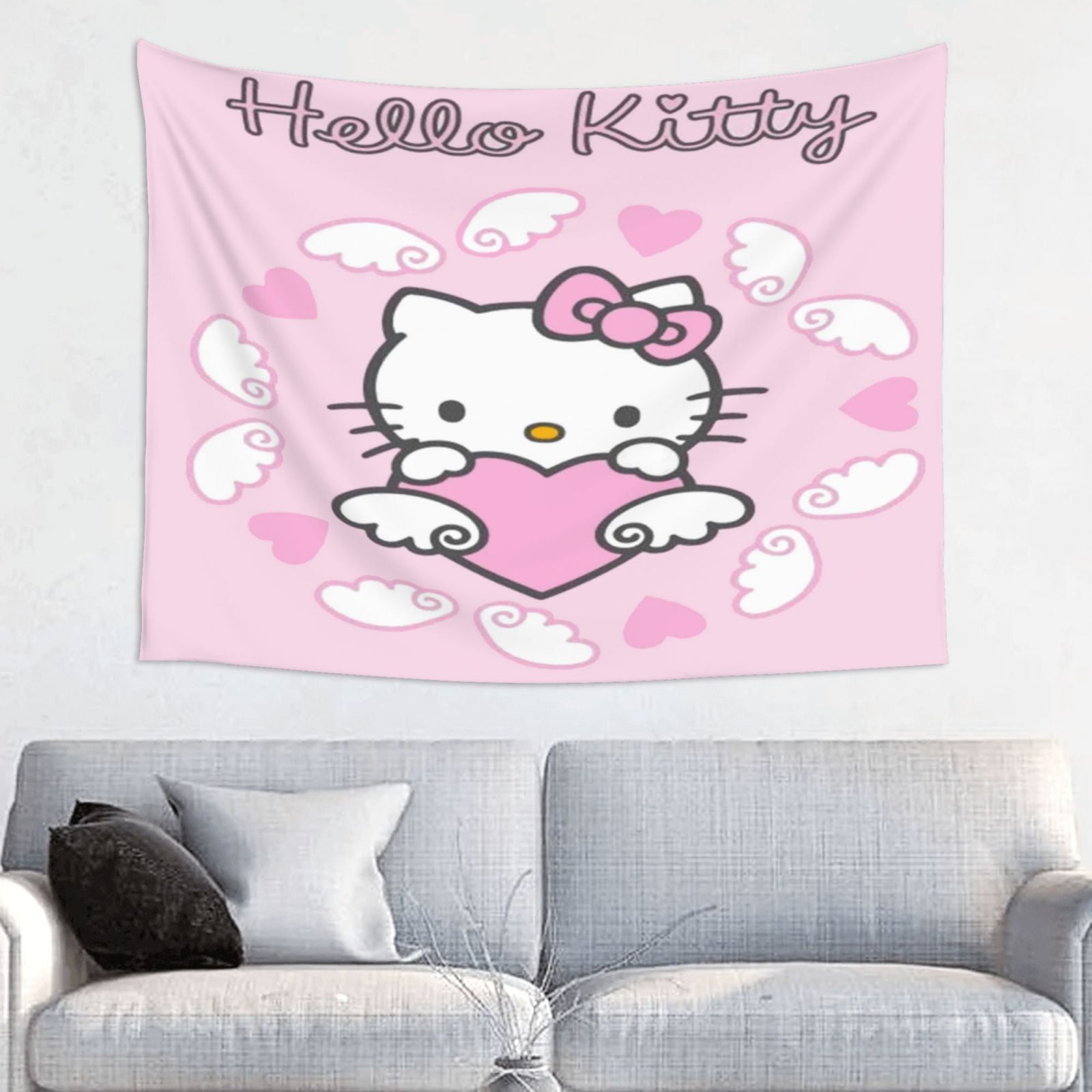 Hello Kitty Wall Tapestry Cartoon Poster for Bedroom Aesthetics Funny ...