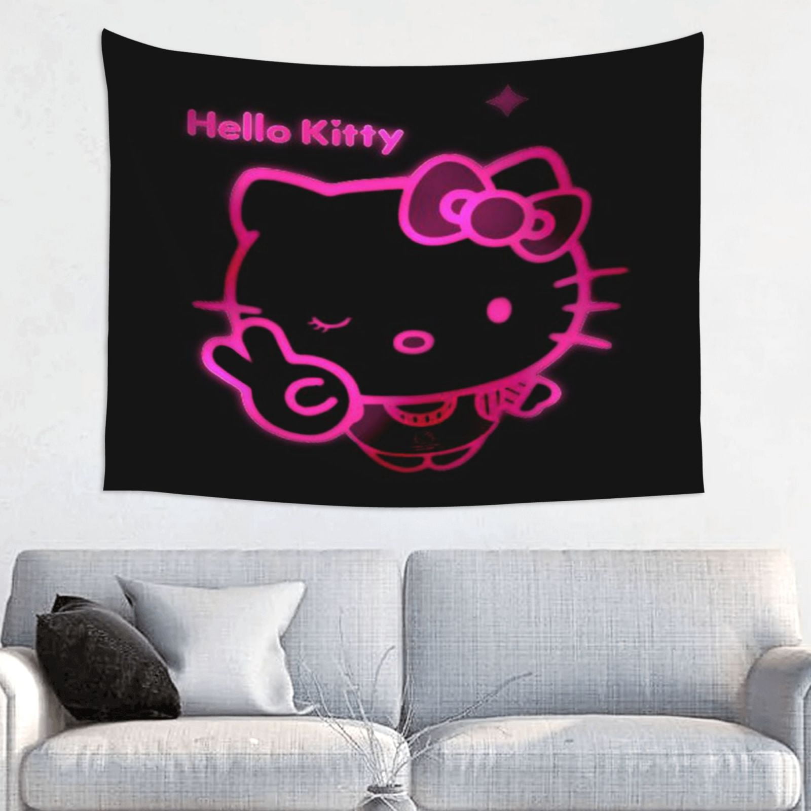 Hello Kitty Wall Tapestry Cartoon Poster for Bedroom Aesthetics Funny ...