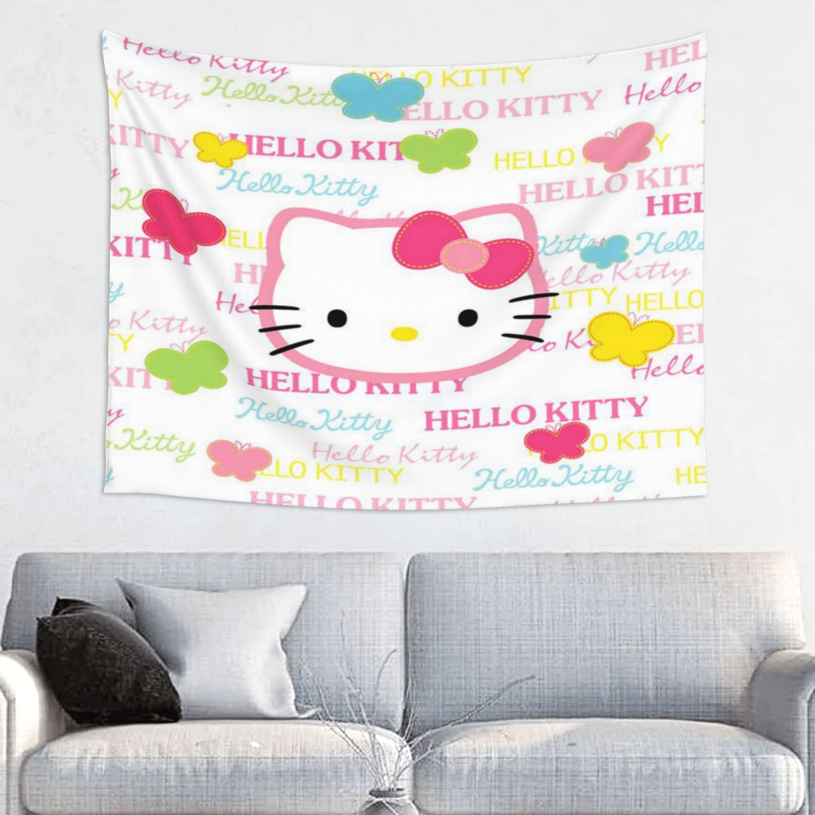 Hello Kitty Wall Tapestry Cartoon Poster for Bedroom Aesthetics Funny ...