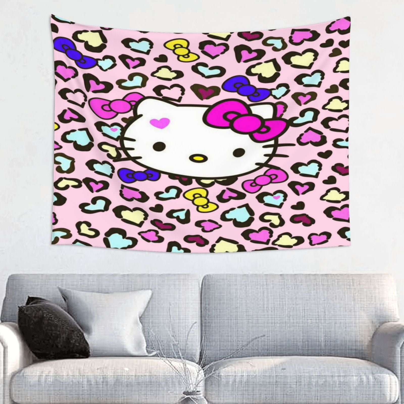 Hello Kitty Wall Tapestry Cartoon Poster for Bedroom Aesthetics Funny ...
