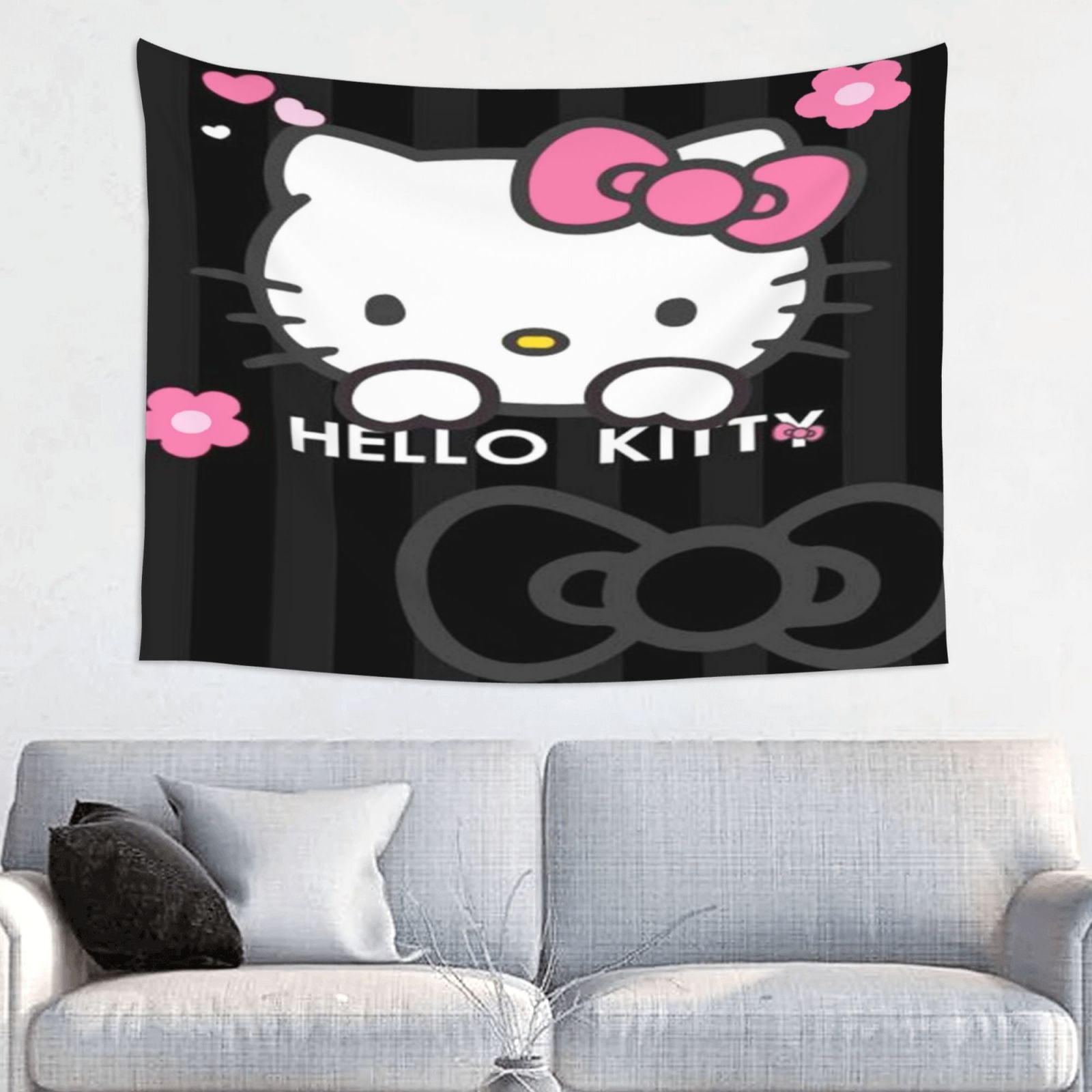 Hello Kitty Wall Tapestry Cartoon Poster for Bedroom Aesthetics Funny ...
