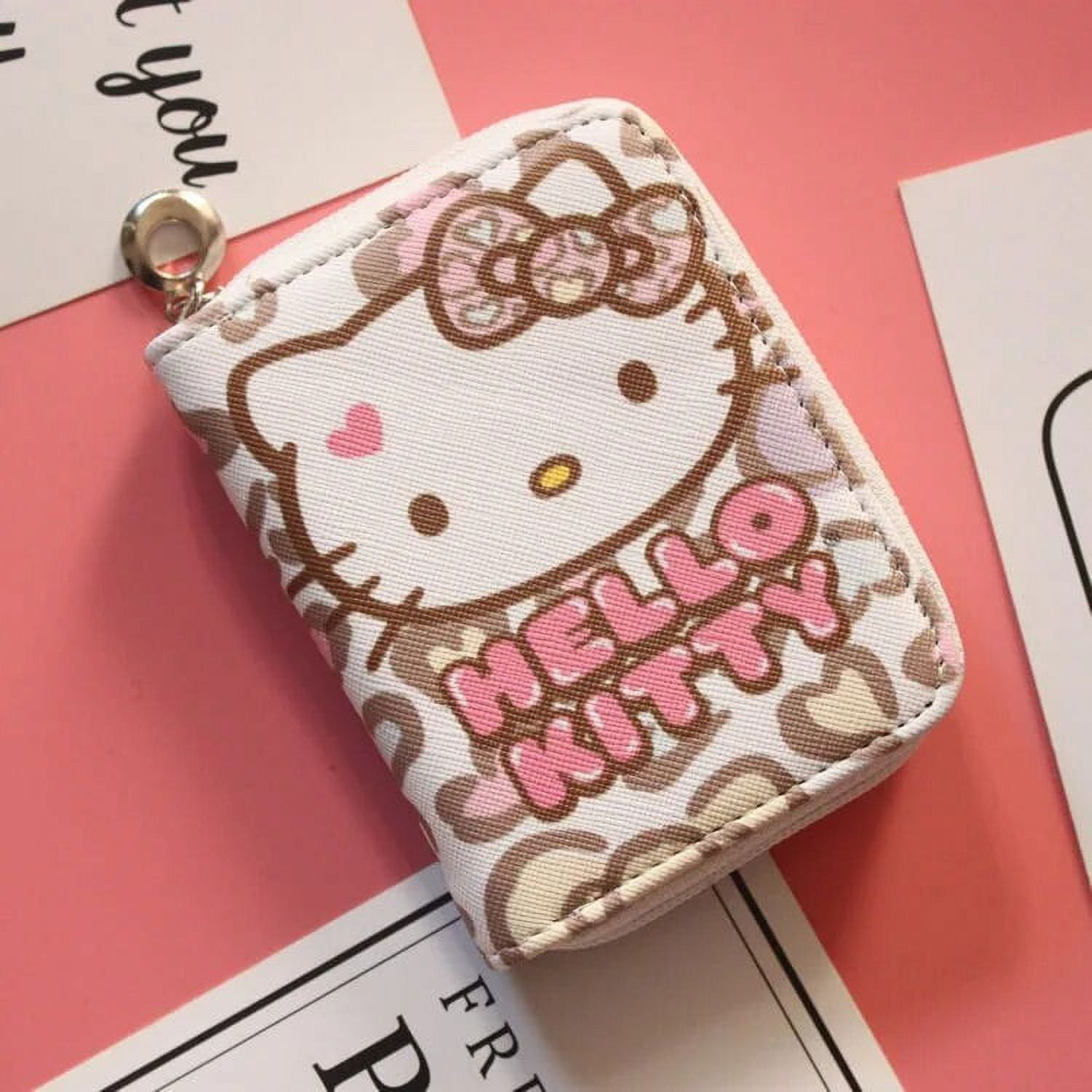 Hello Kitty Wallet Cartoon Printing PU Leather Women Zipper Short ...