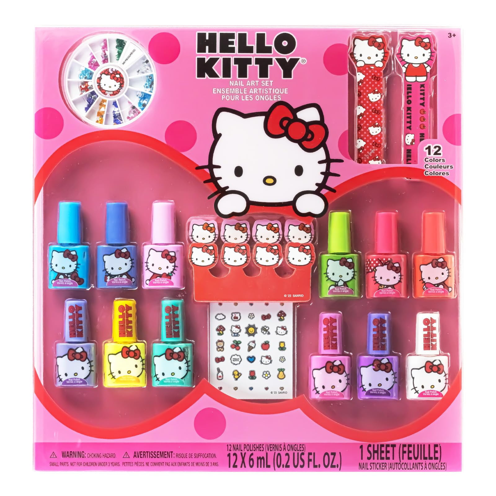 Hello Kitty Water-Based Nail AIF9 Polish Set, Peel-Off Set with ...