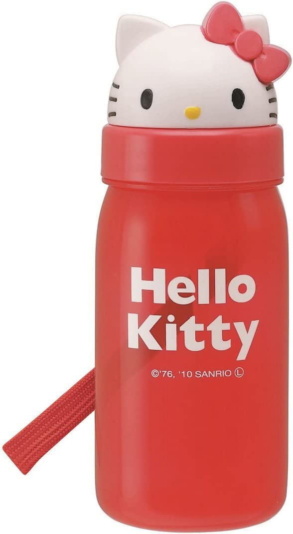 Hello Kitty Water Bottle with Sanitary Cap and Internal Straw - 11.83 ...