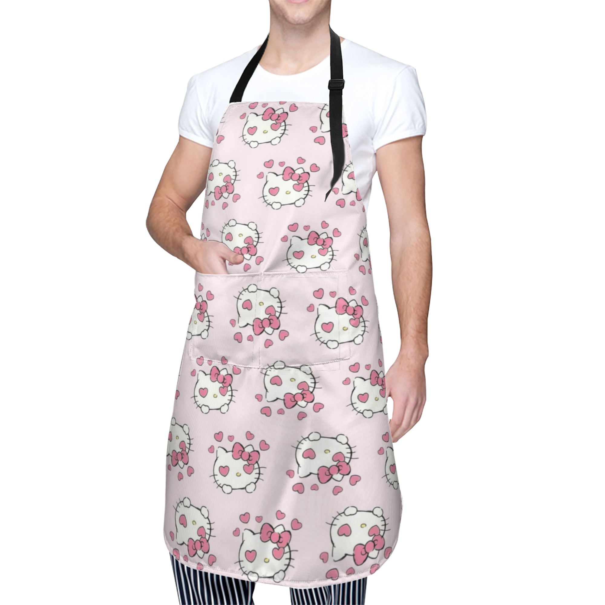 Hello Kitty Waterproof Apron with 2 Pockets for Men Women, Adjustable ...