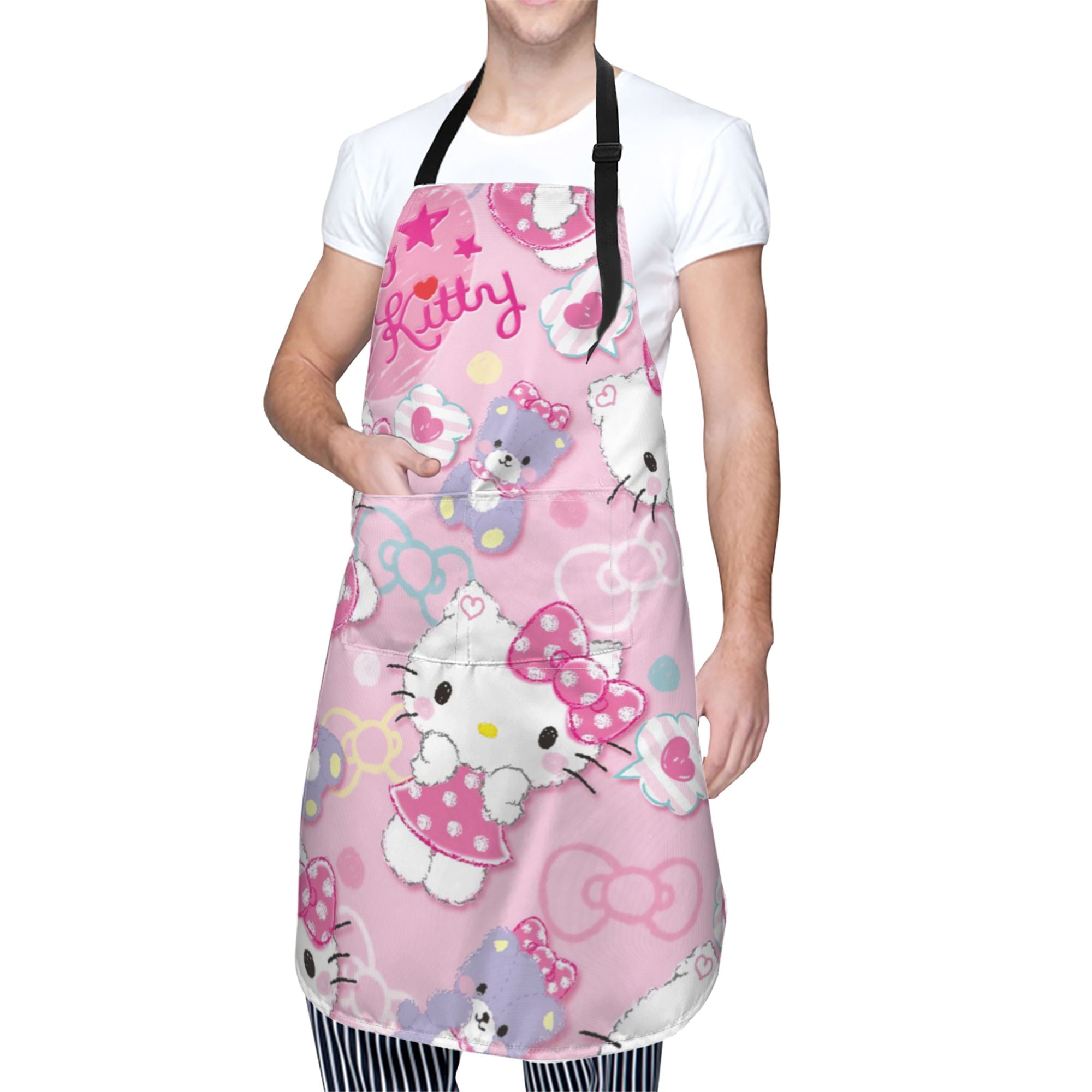Hello Kitty Waterproof Apron with 2 Pockets for Men Women, Adjustable ...