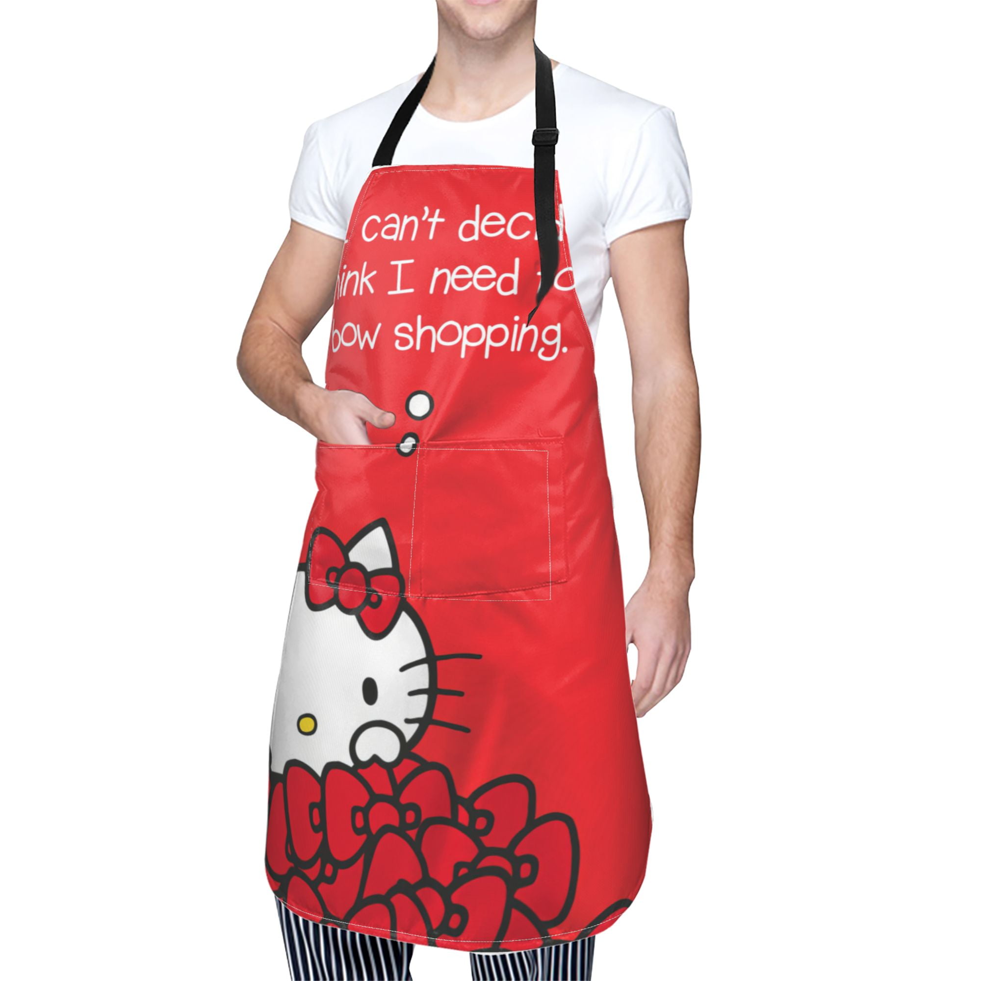Hello Kitty Waterproof Apron with 2 Pockets for Men Women, Adjustable ...