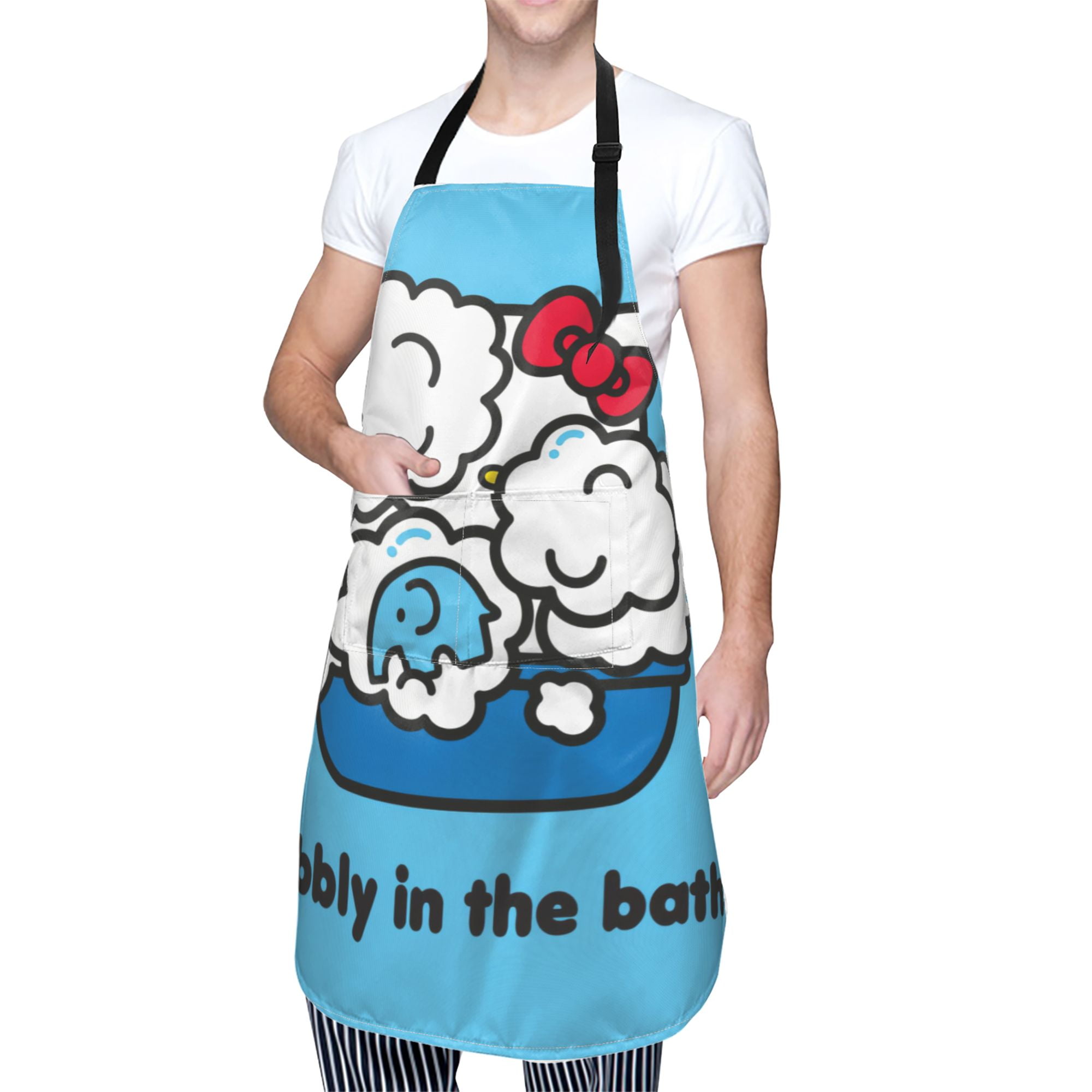 Hello Kitty Waterproof Apron with 2 Pockets for Men Women, Adjustable ...