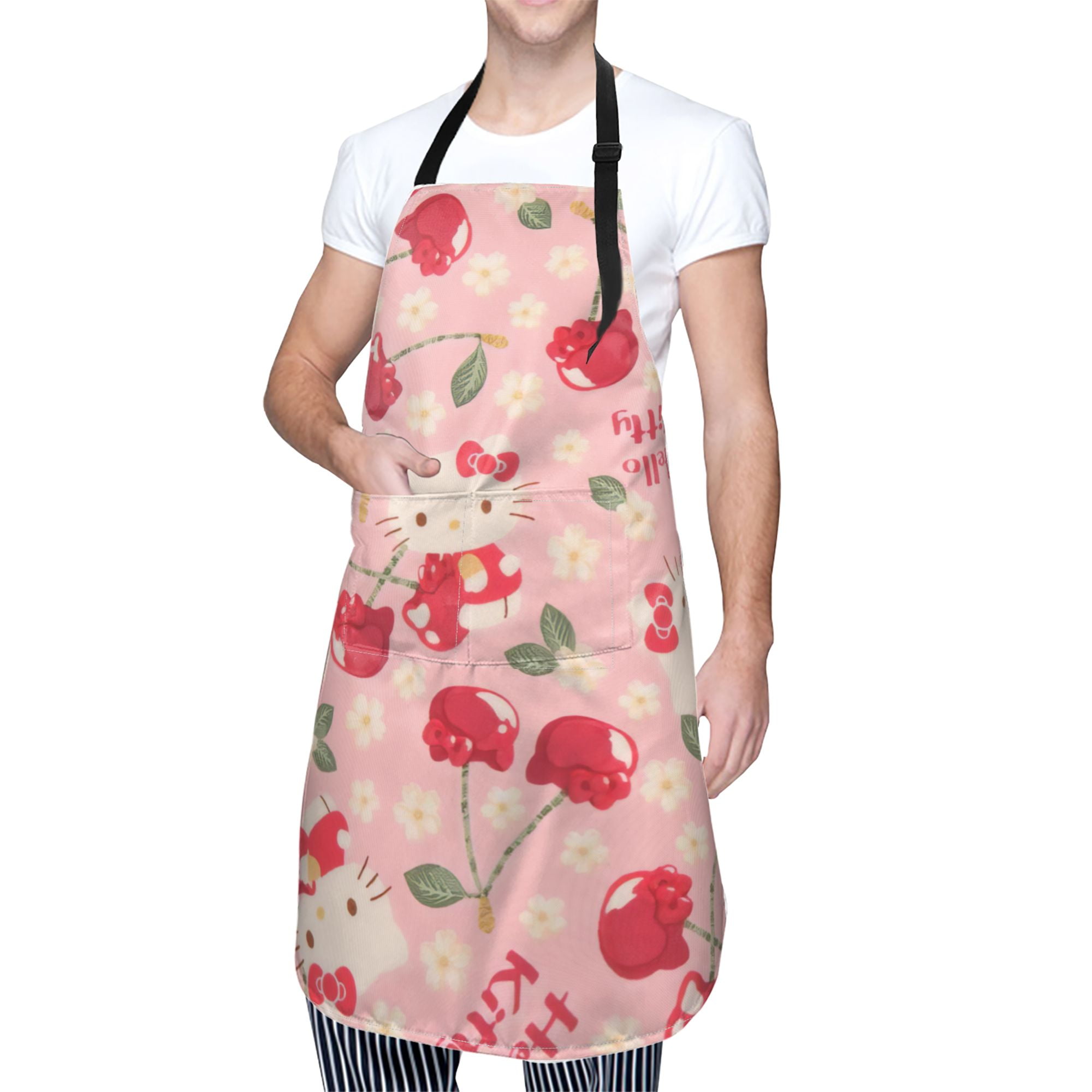 Hello Kitty Waterproof Apron with 2 Pockets for Men Women, Adjustable ...
