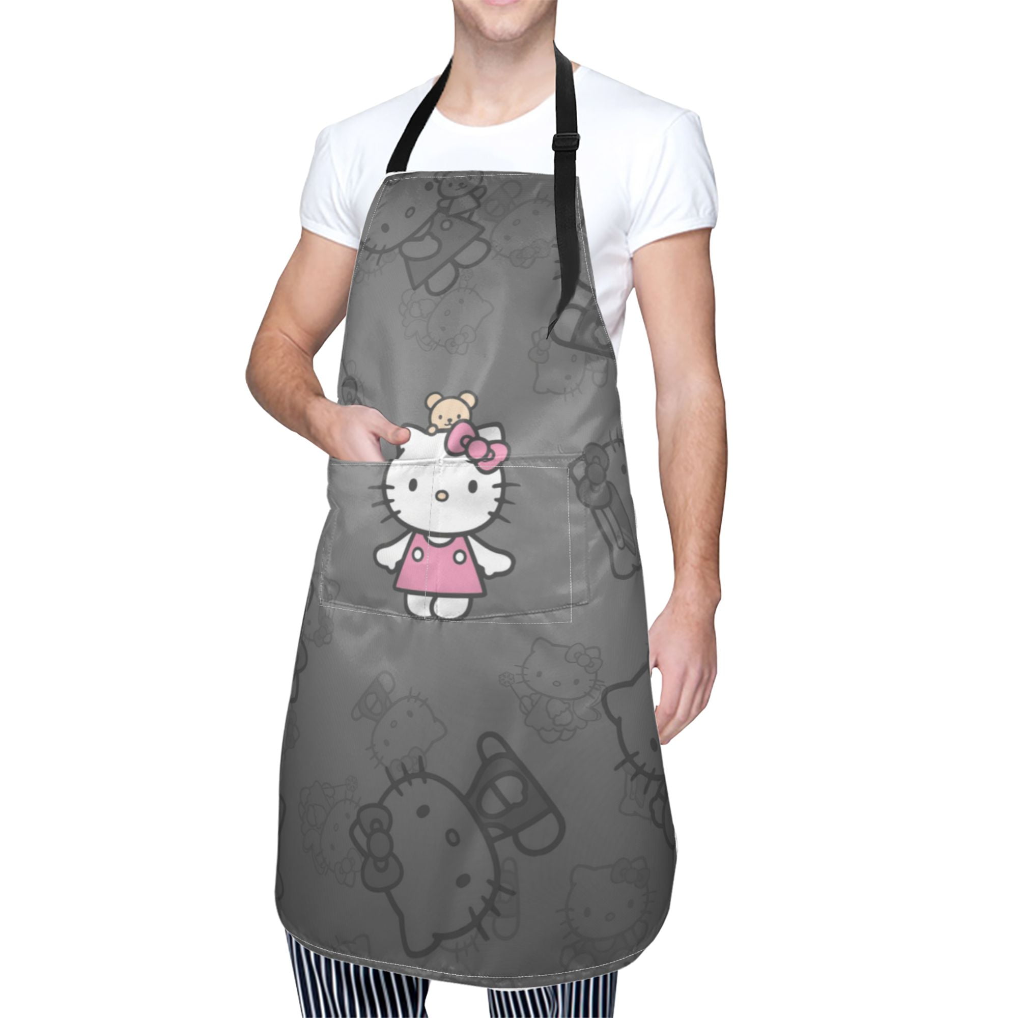 Hello Kitty Waterproof Apron with 2 Pockets for Men Women, Adjustable ...