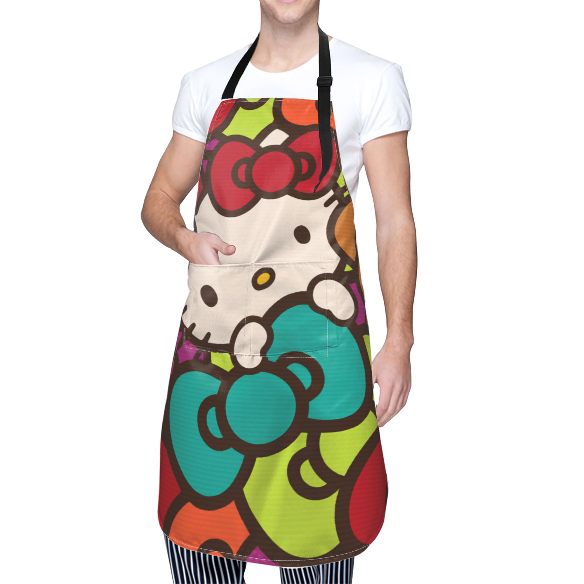 Hello Kitty Waterproof Apron with 2 Pockets for Men Women, Adjustable ...