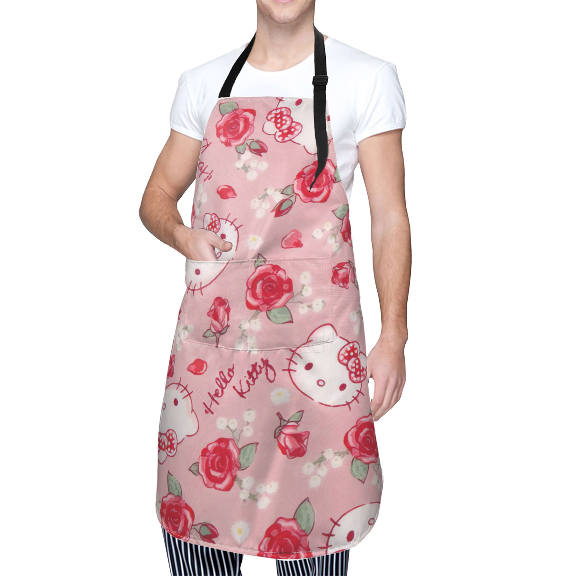 Hello Kitty Waterproof Apron with 2 Pockets for Men Women, Adjustable ...