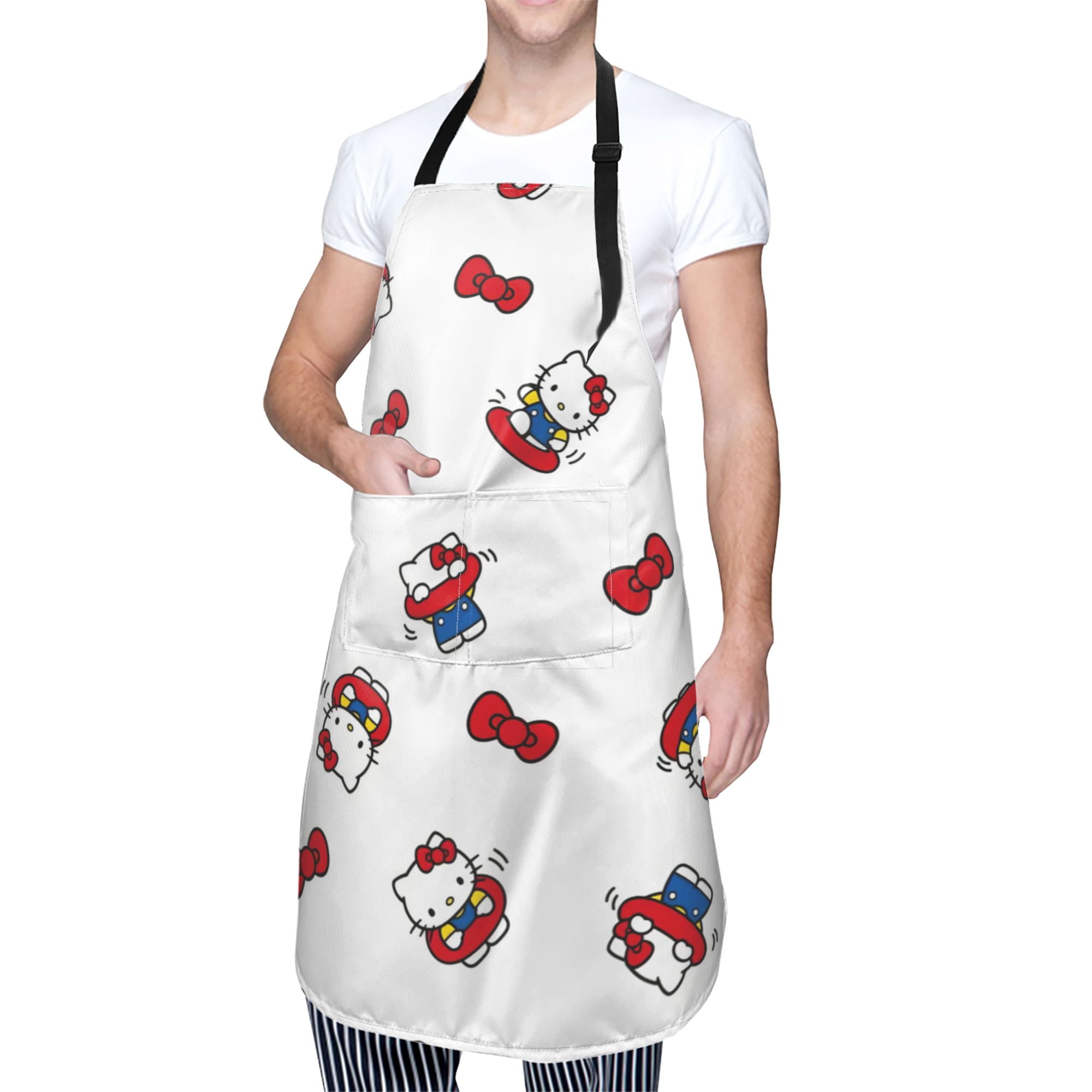 Hello Kitty Waterproof Apron with 2 Pockets for Men Women, Adjustable ...