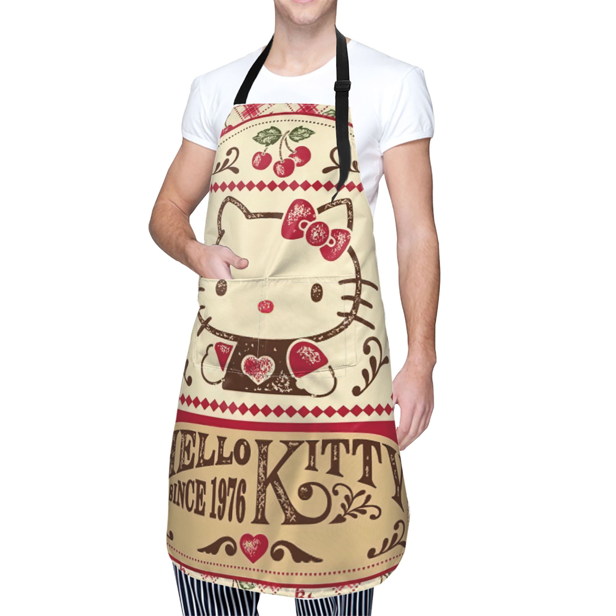 Hello Kitty Waterproof Apron with 2 Pockets for Men Women, Adjustable ...