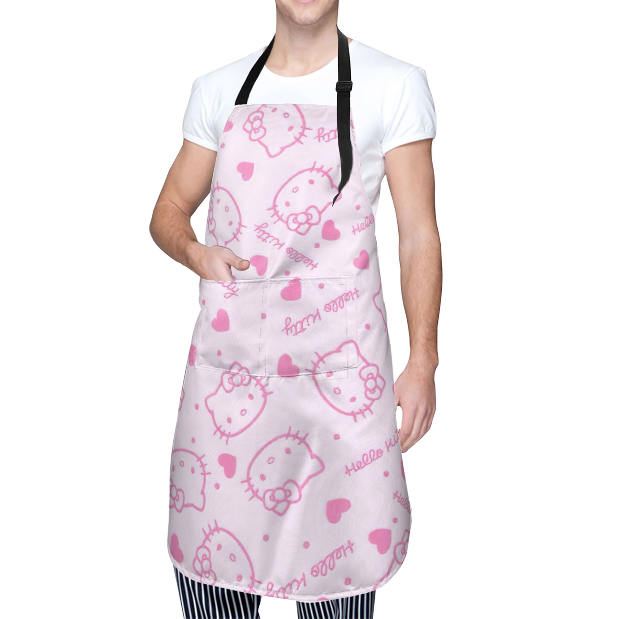 Hello Kitty Waterproof Apron with 2 Pockets for Men Women, Adjustable ...