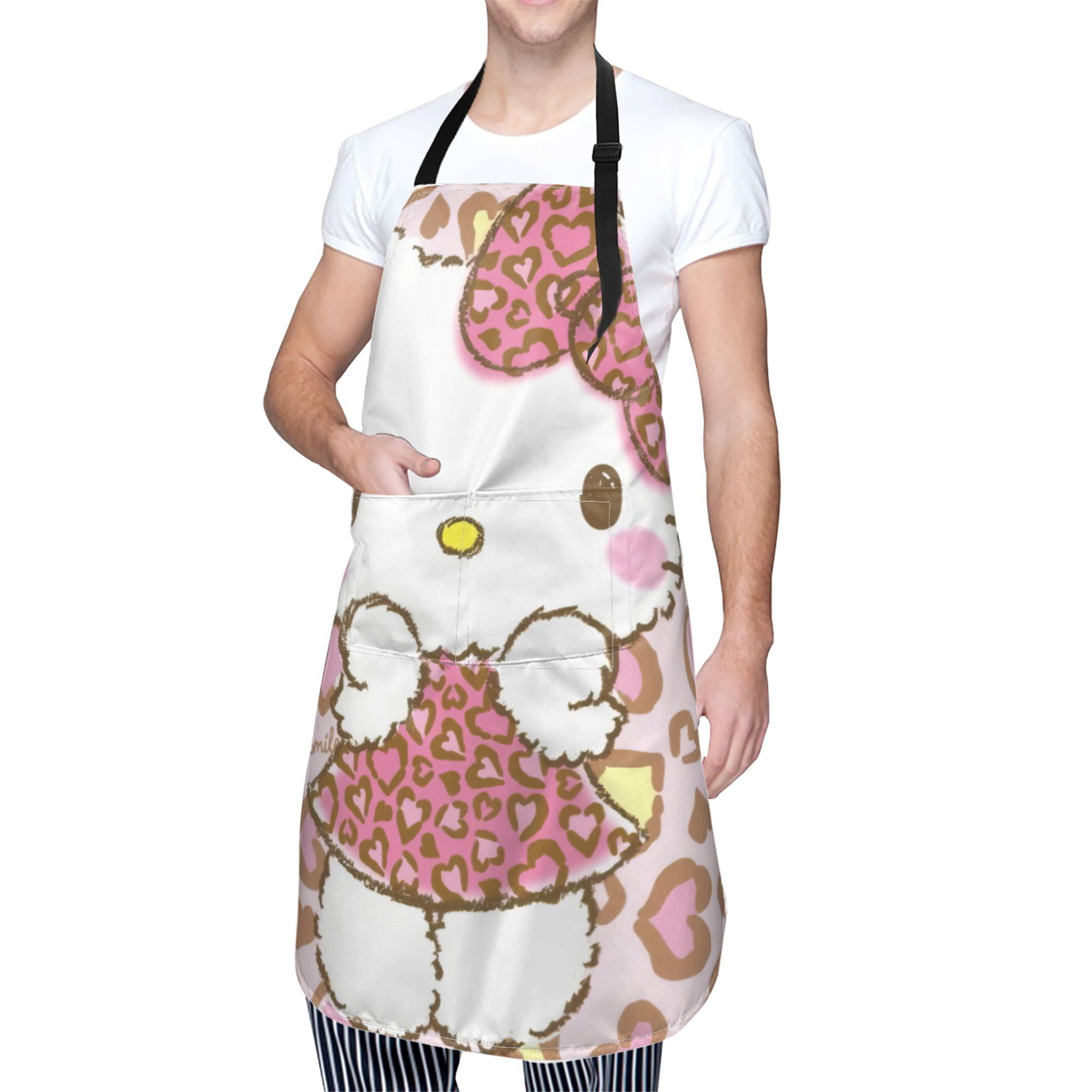 Hello Kitty Waterproof Apron with 2 Pockets for Men Women, Adjustable ...