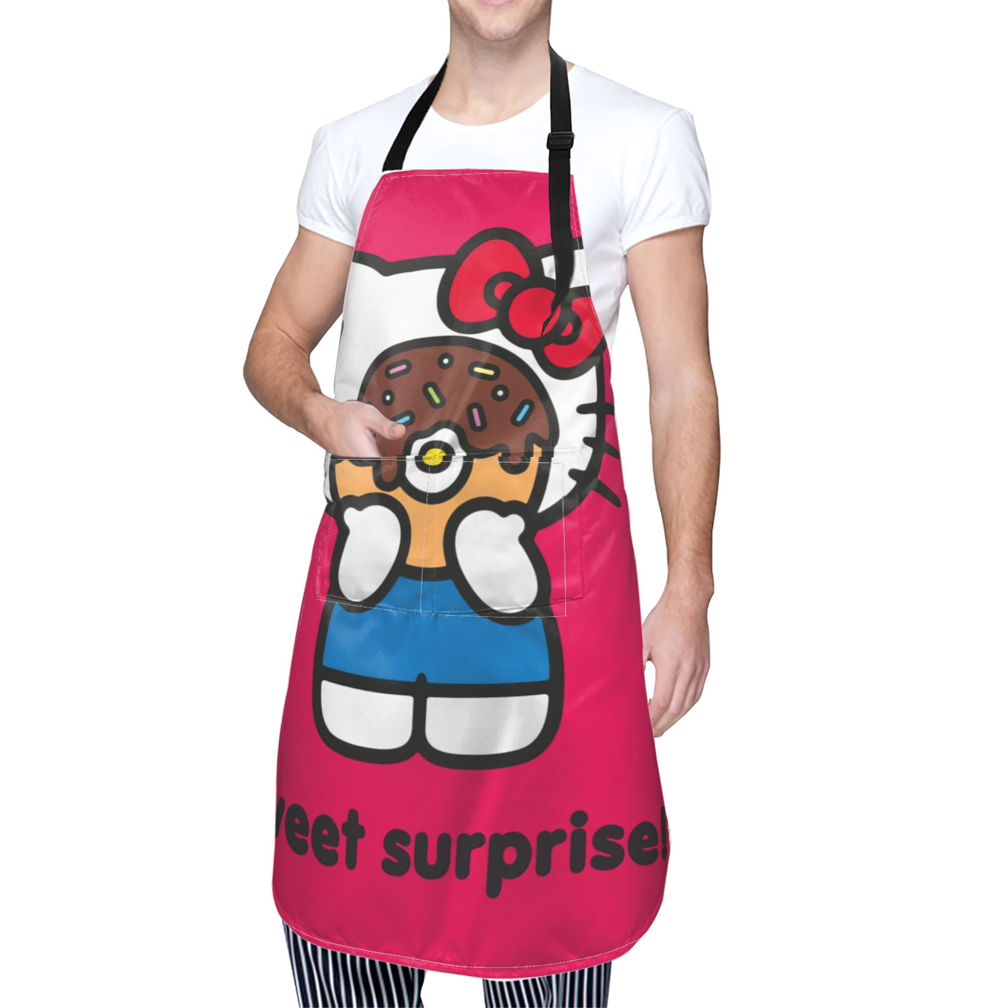 Hello Kitty Waterproof Apron with 2 Pockets for Men Women, Adjustable ...