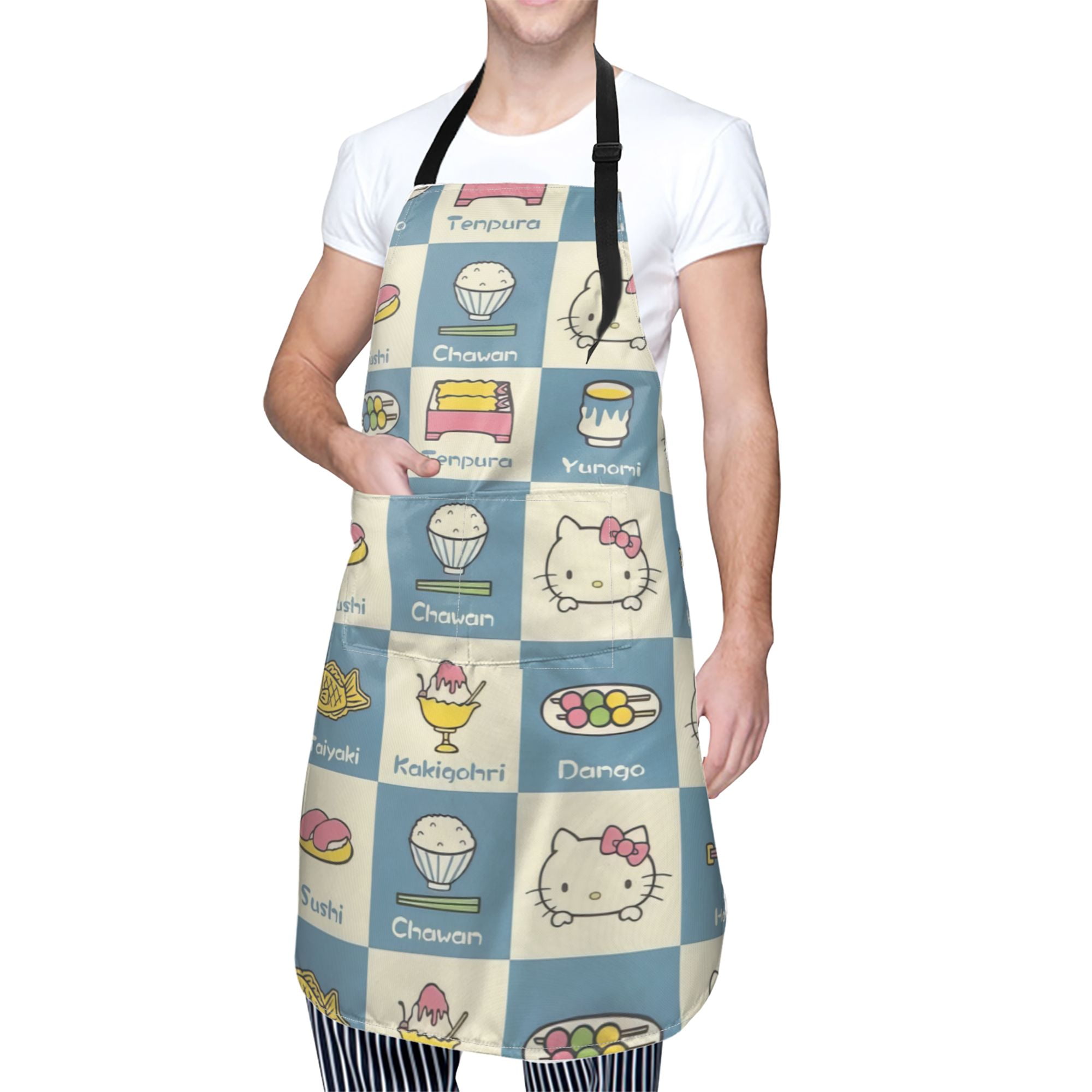 Hello Kitty Waterproof Apron with 2 Pockets for Men Women, Adjustable ...